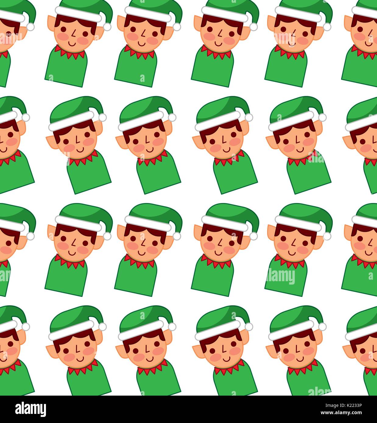 christmas elf avatar character pattern background Stock Vector Image ...