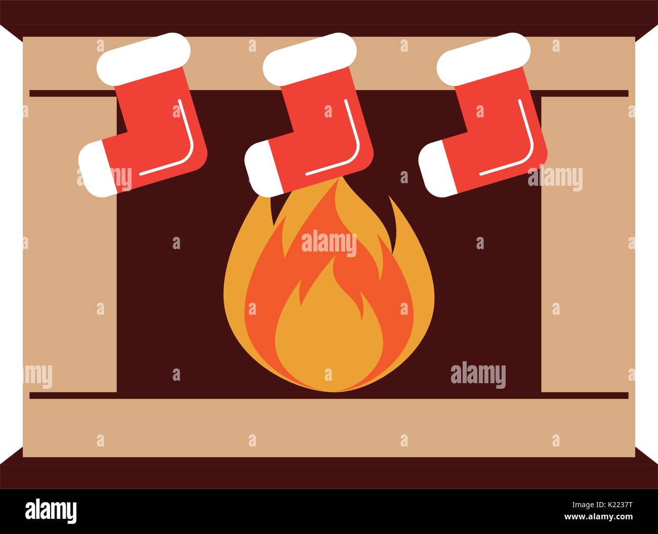 christmas chimney with socks Stock Vector Image & Art - Alamy