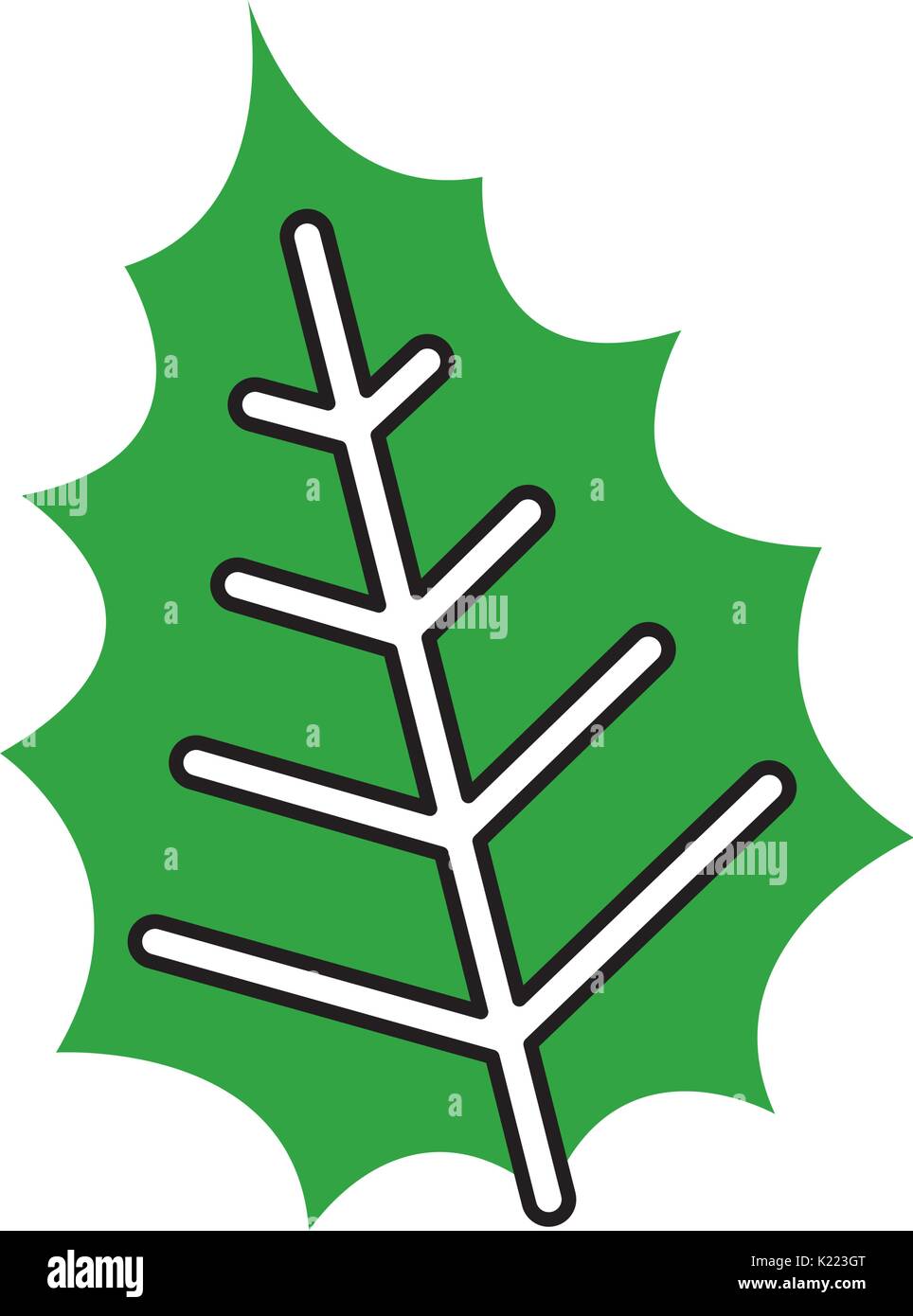 christmas decorative leaf icon Stock Vector Image & Art - Alamy