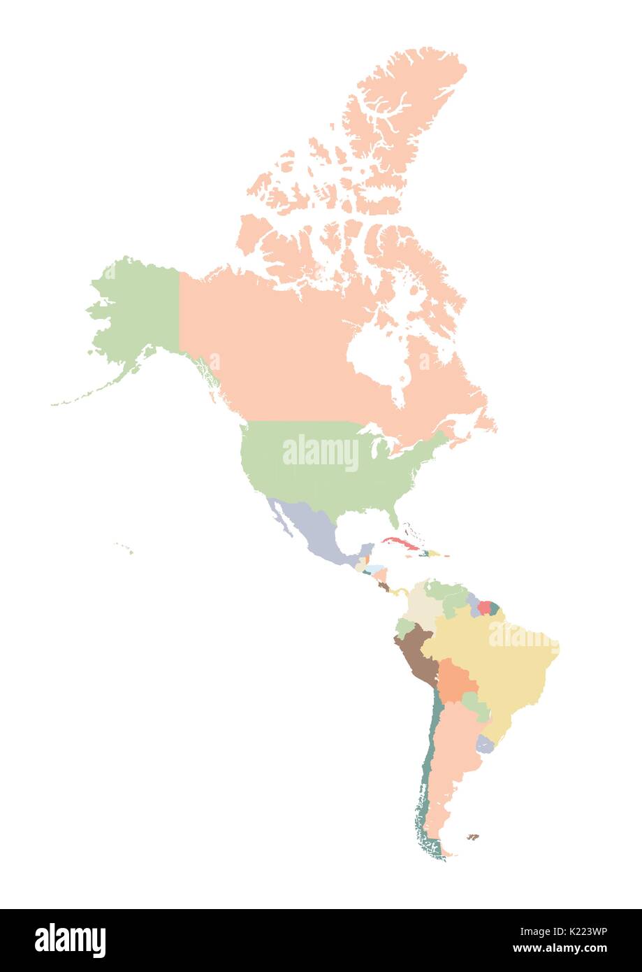 Detailed map of America continent. Vector illustration Stock Vector ...