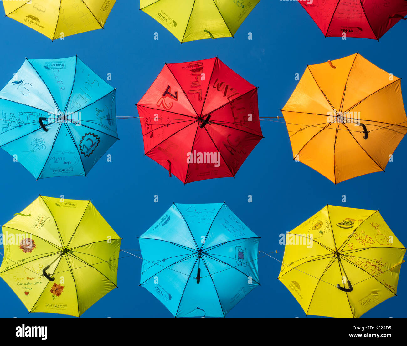 The Umbrella Project, Church Alley, Liverpool, England, UK Stock Photo ...
