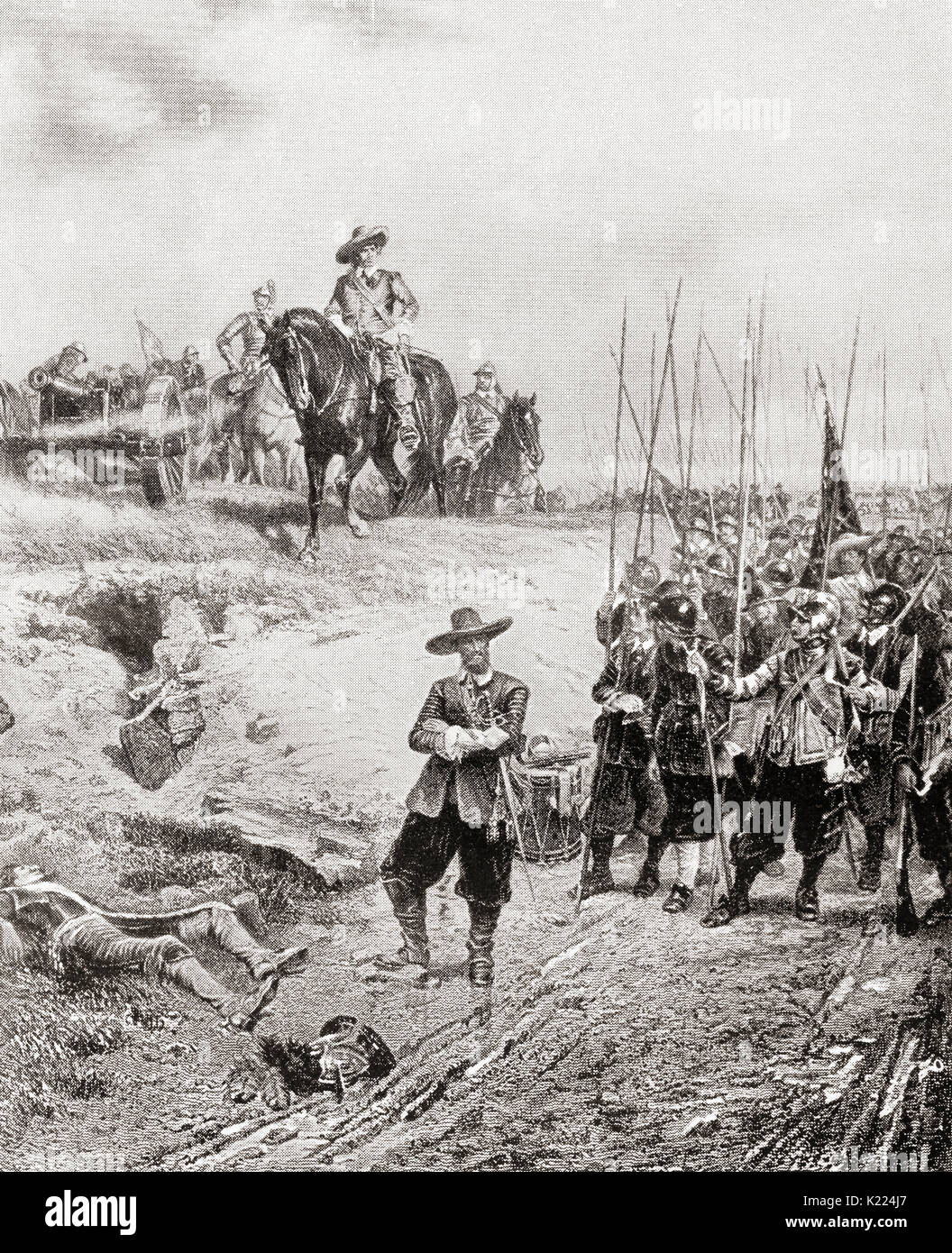 Oliver Cromwell at The Battle of Marston Moor, 2 July 1644, during the ...