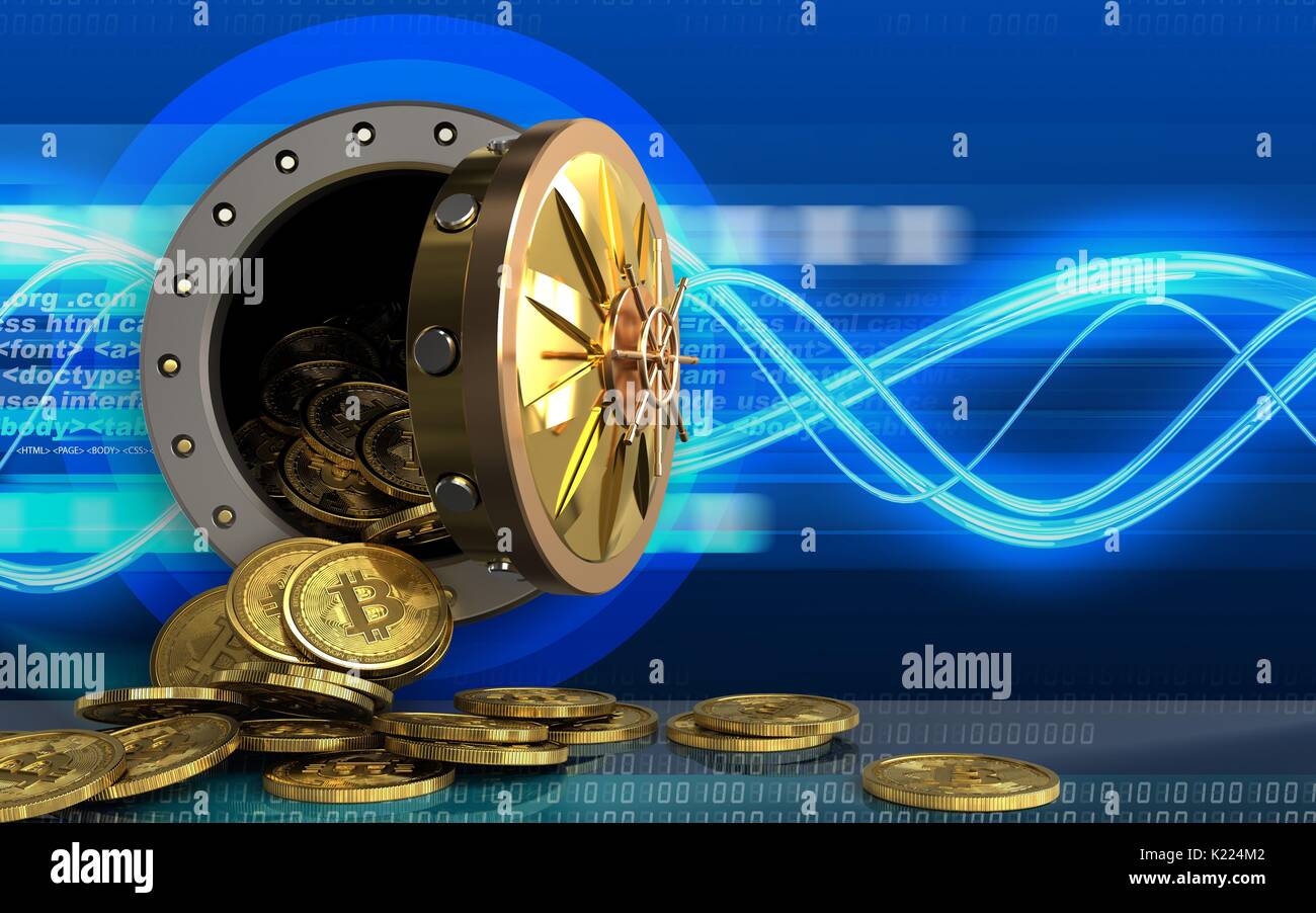 Bitcoin symbol over digital waves hi-res stock photography and images ...