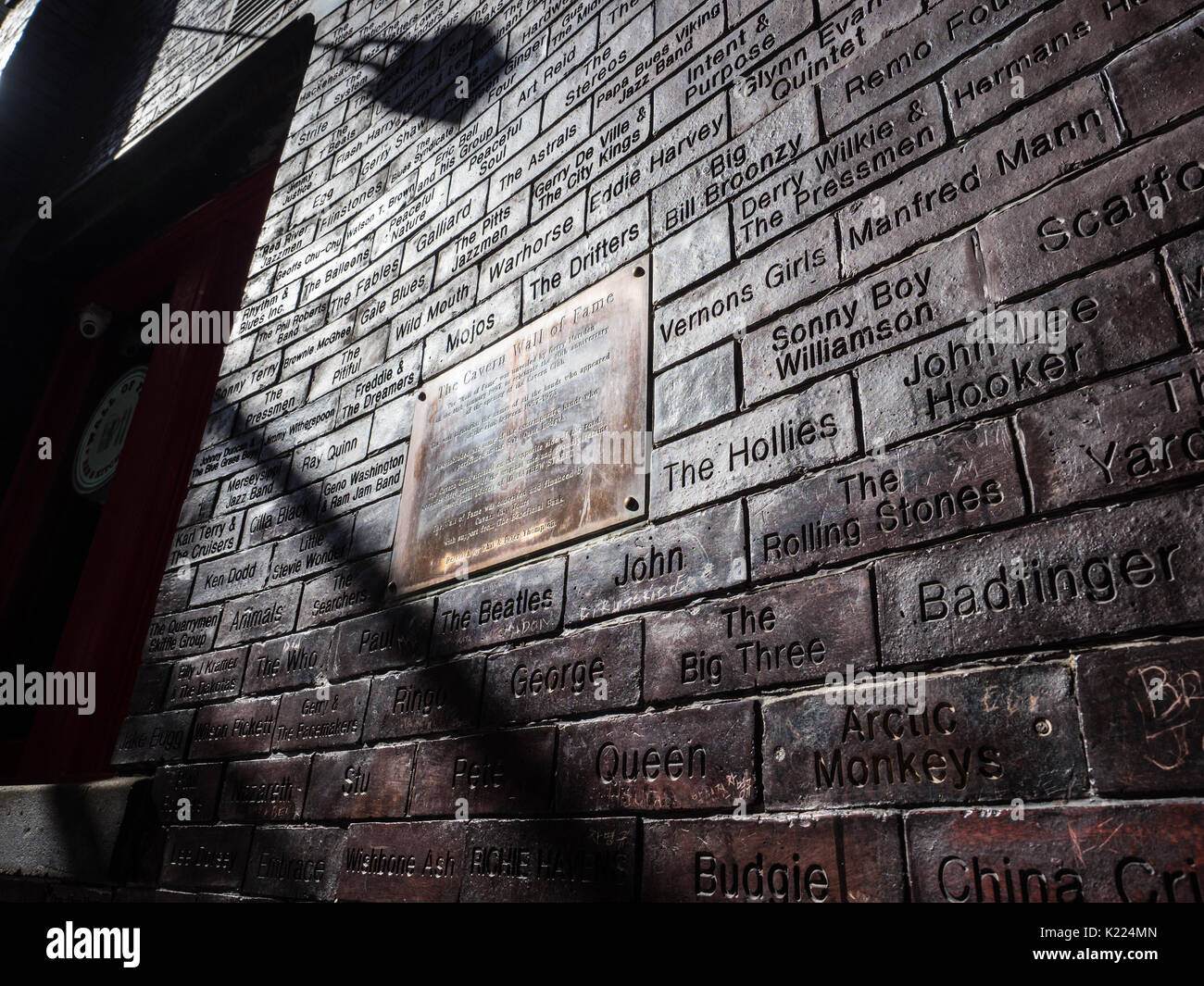 The Cavern Wall of Fame with plaque, Mathew Street, Liverpool, England ...