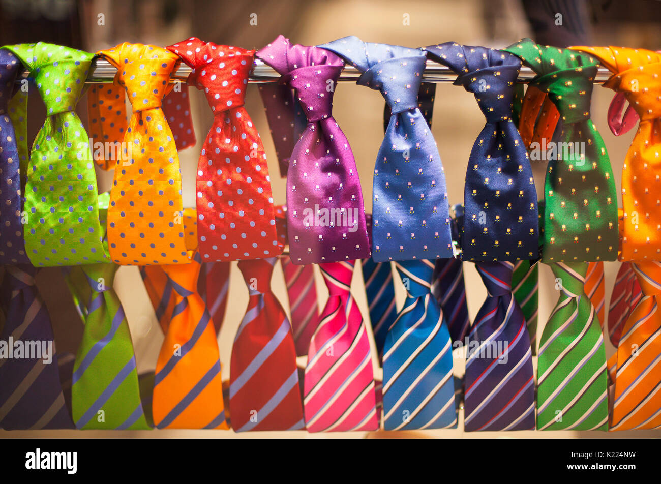 Neckties in the shop. Men fashion and shopping concept Stock Photo - Alamy