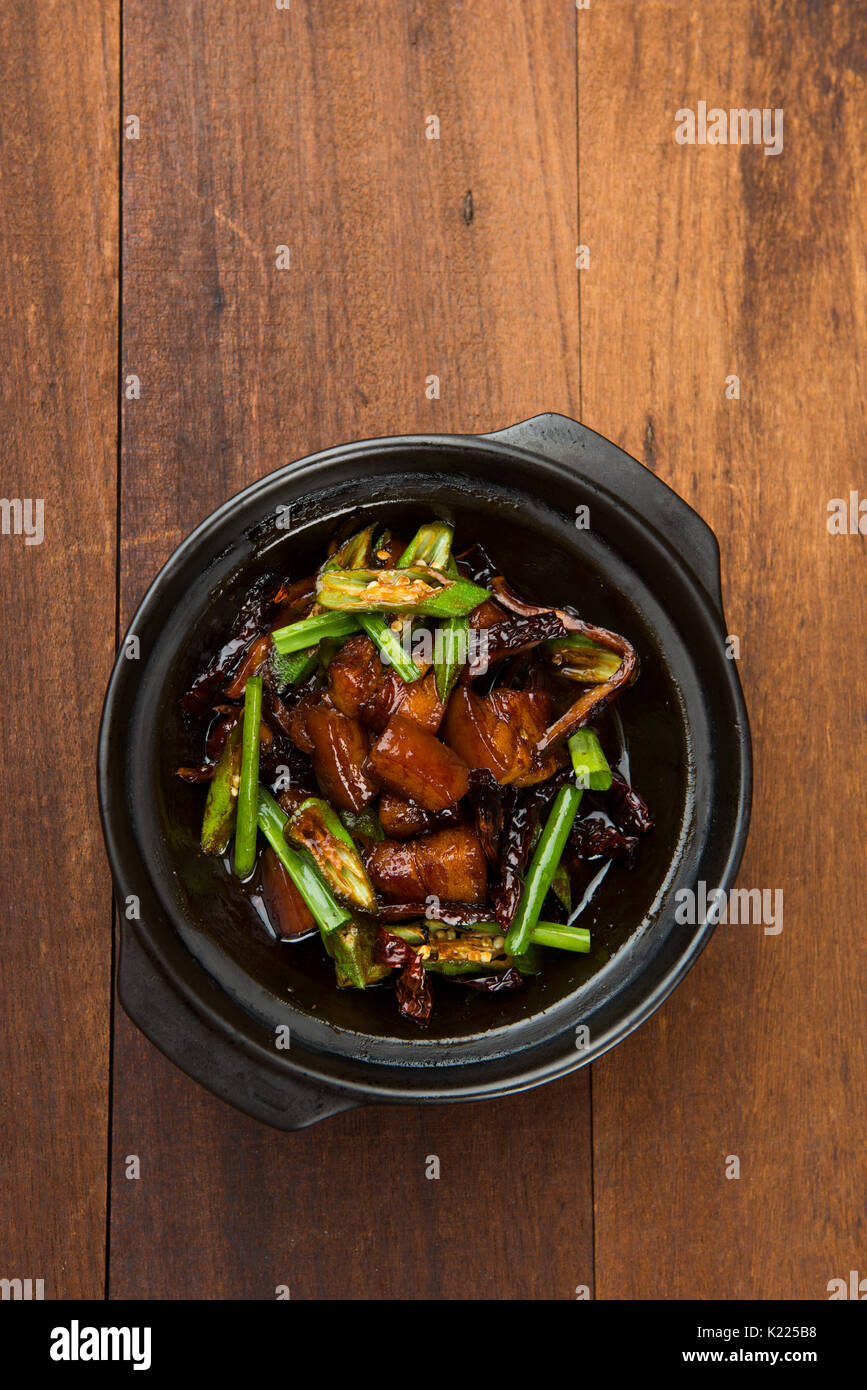 dry chilli ba kut teh , malaysian pork stew Stock Photo - Alamy