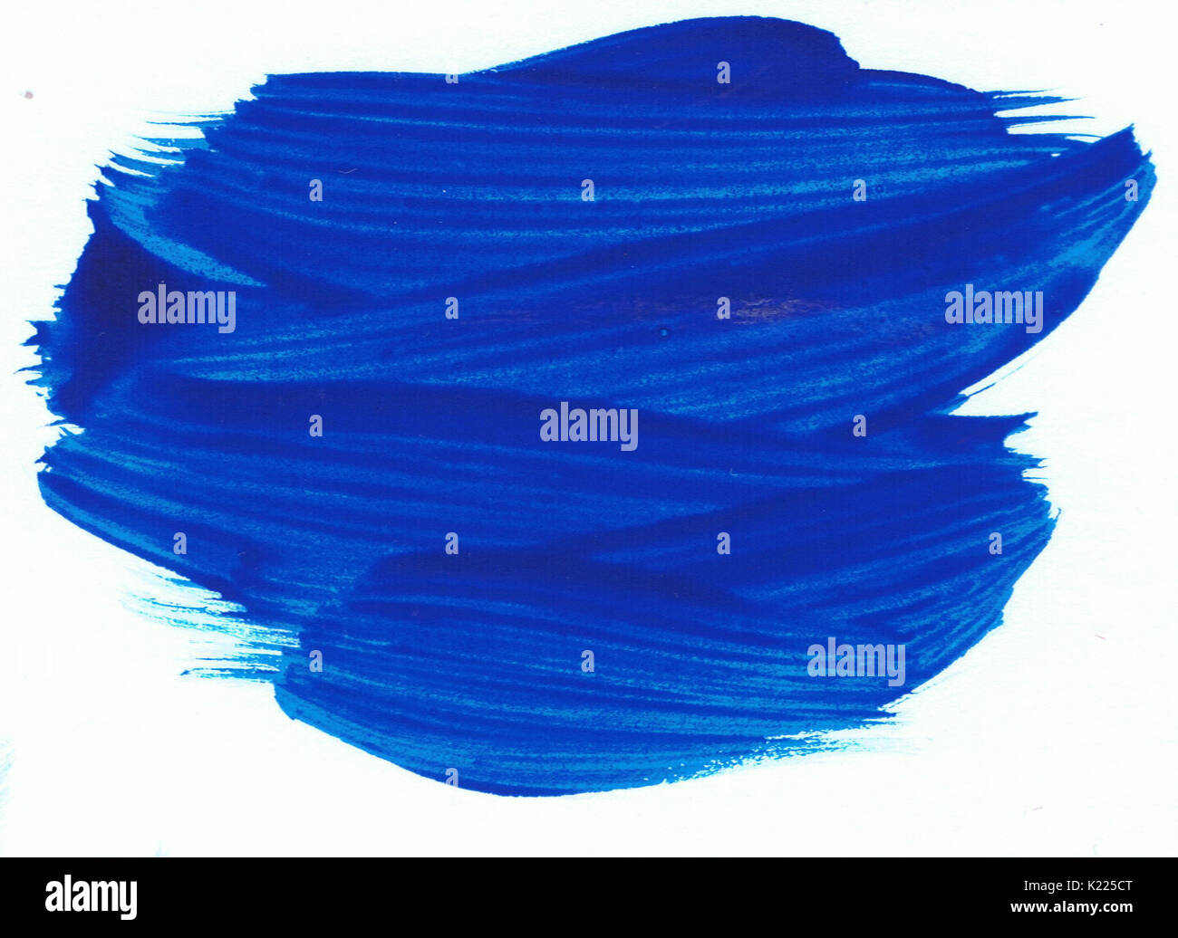 A blue paint dab on a white paper. Artistic element Stock Photo - Alamy