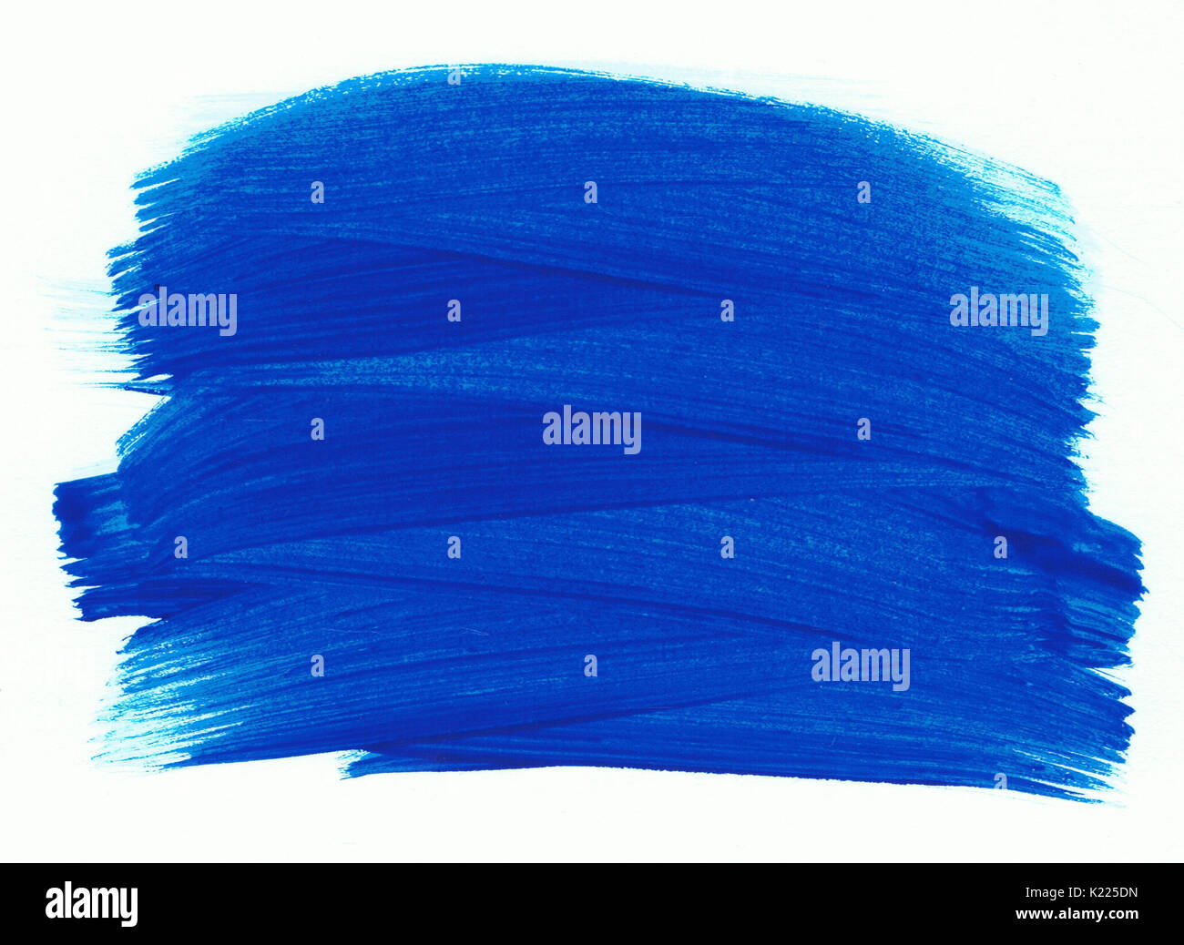 A blue paint dab on a white paper. Artistic element Stock Photo - Alamy