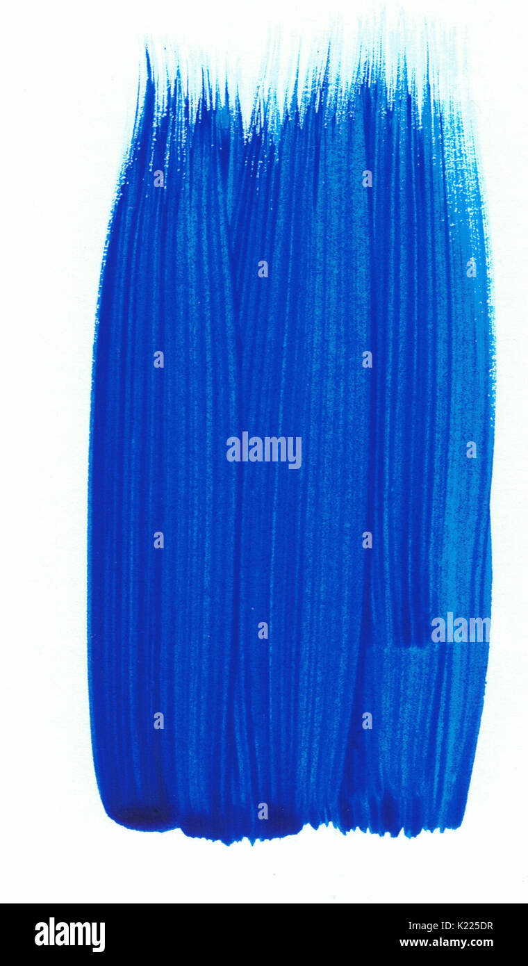 A blue paint dab on a white paper. Artistic element Stock Photo - Alamy