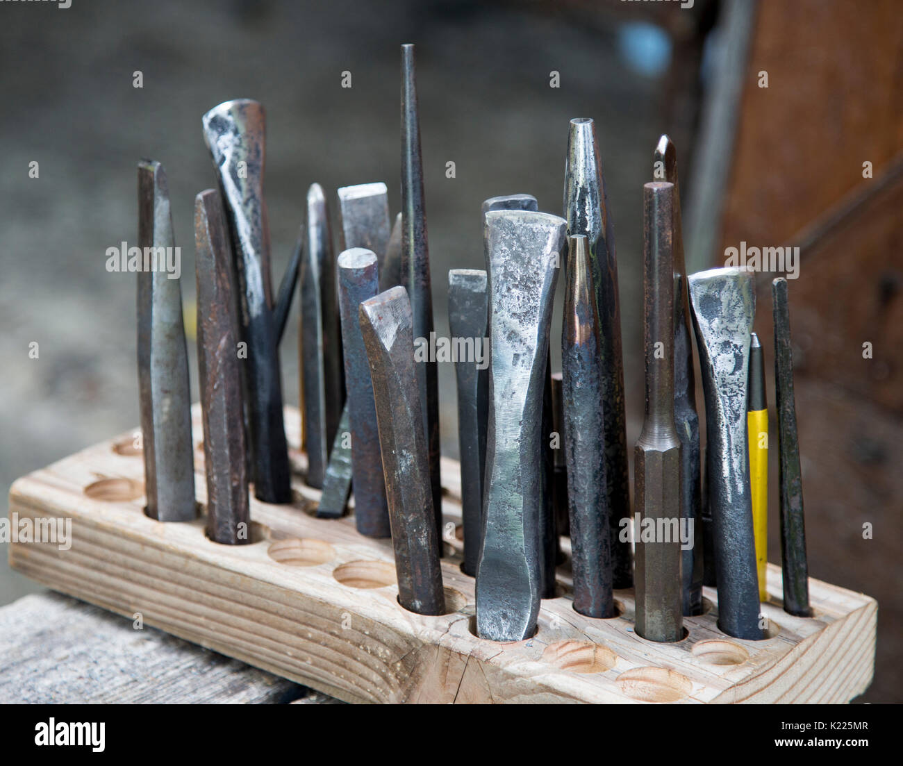 A blacksmith's chisels at The Hopper-Goetschius house in Upper Saddle ...