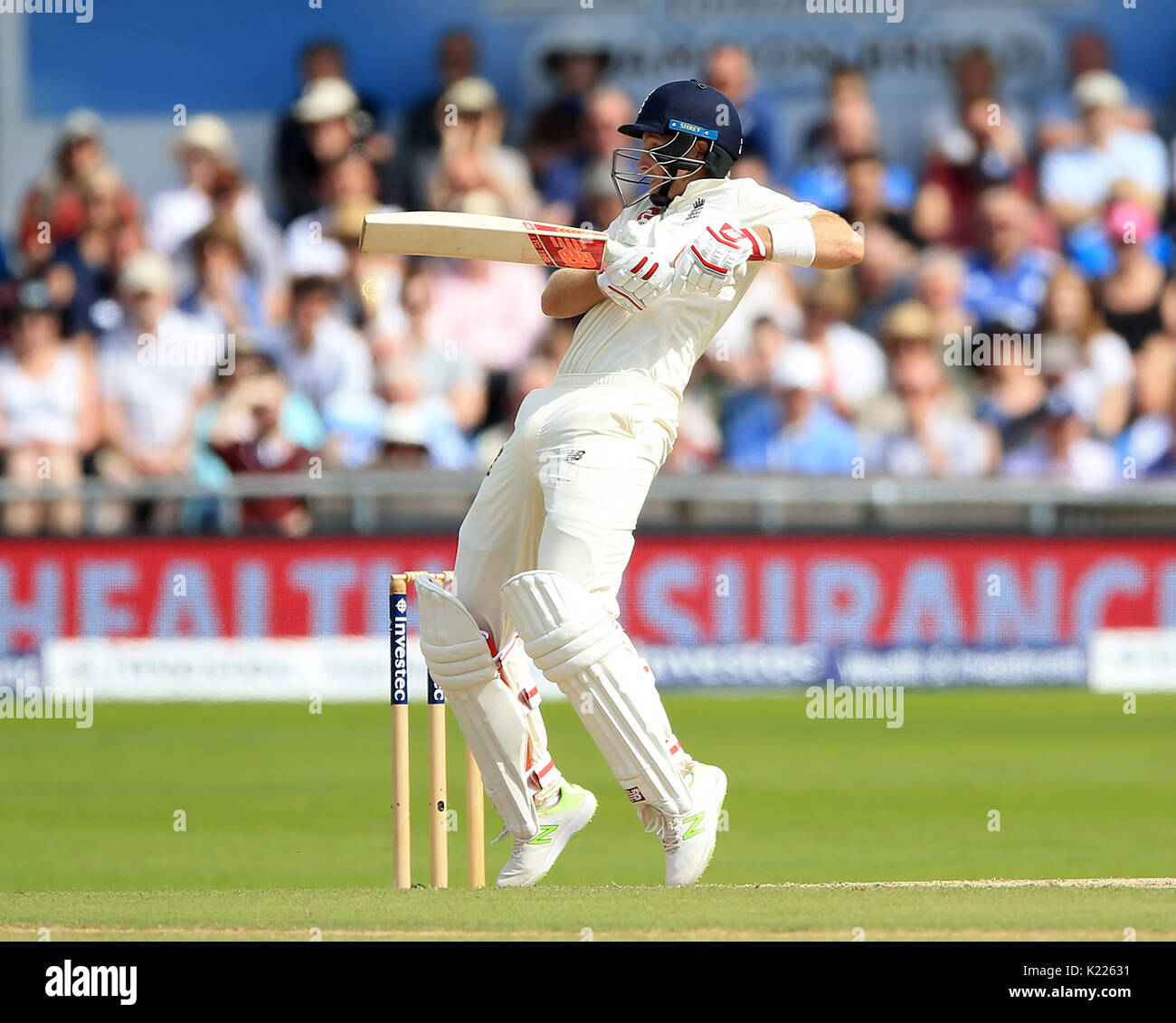 England's Joe Root loses his wicket after edging a ball to West Indies Shannon Gabriel during ...