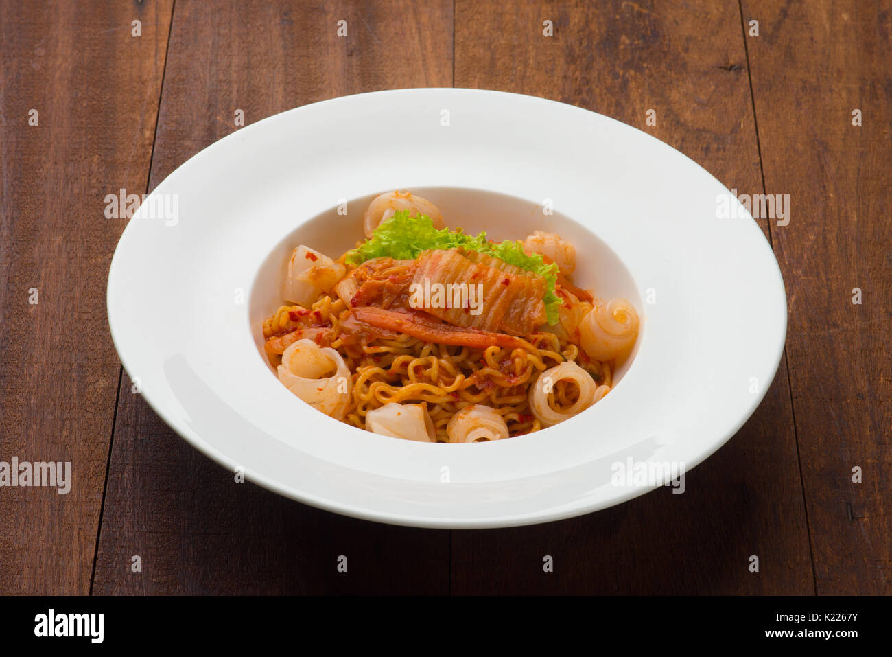 korean kimchi squid ramen Stock Photo - Alamy