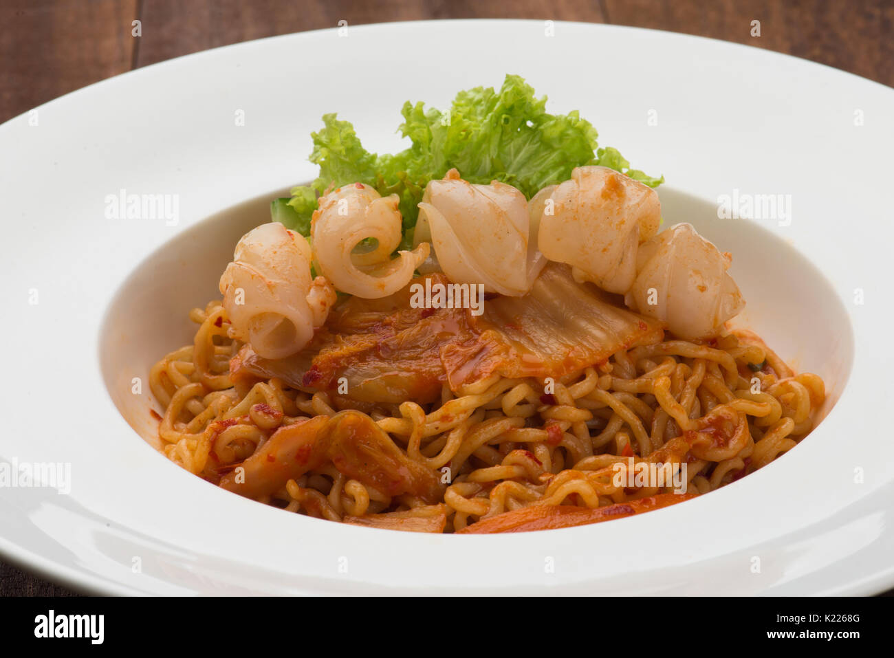 korean kimchi squid ramen Stock Photo - Alamy