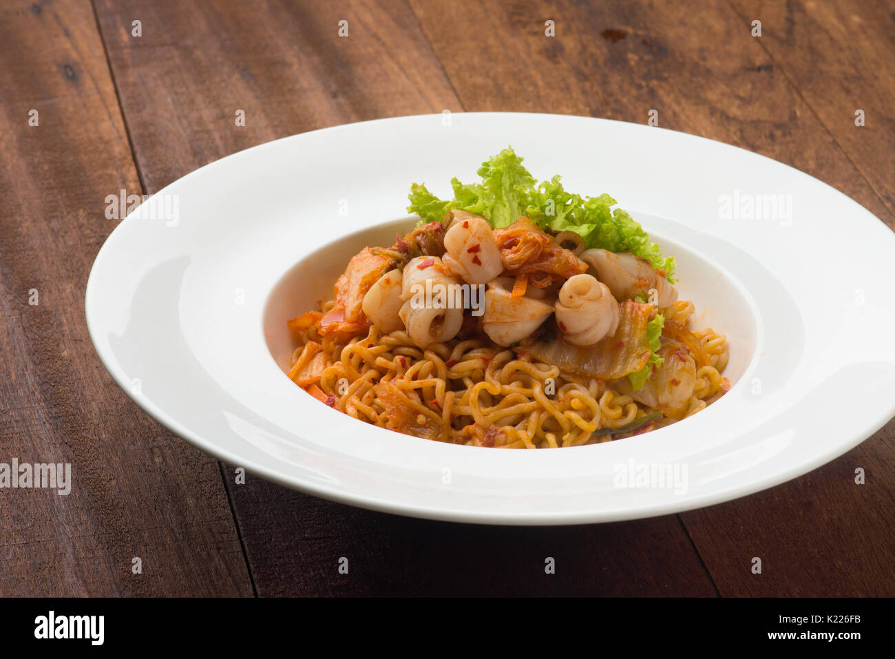 korean kimchi squid ramen Stock Photo - Alamy