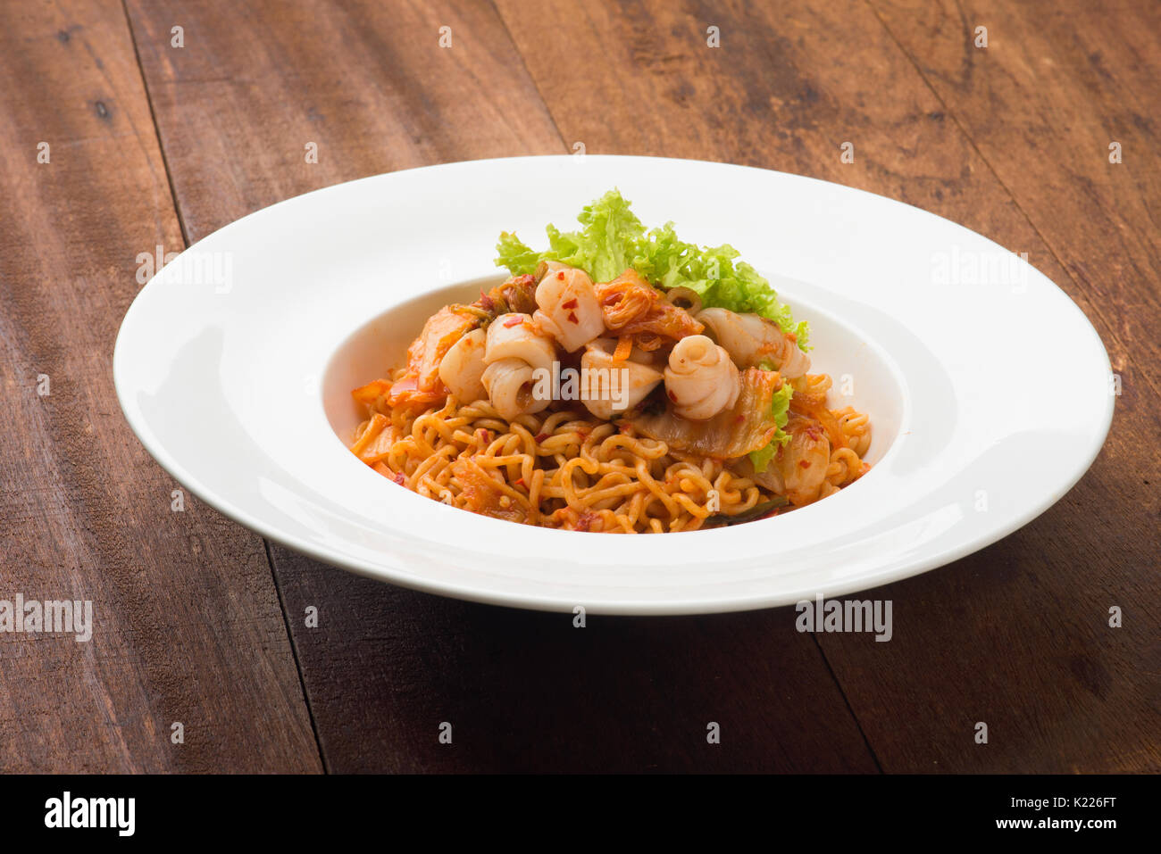 smoked salmon spaghetti Stock Photo - Alamy