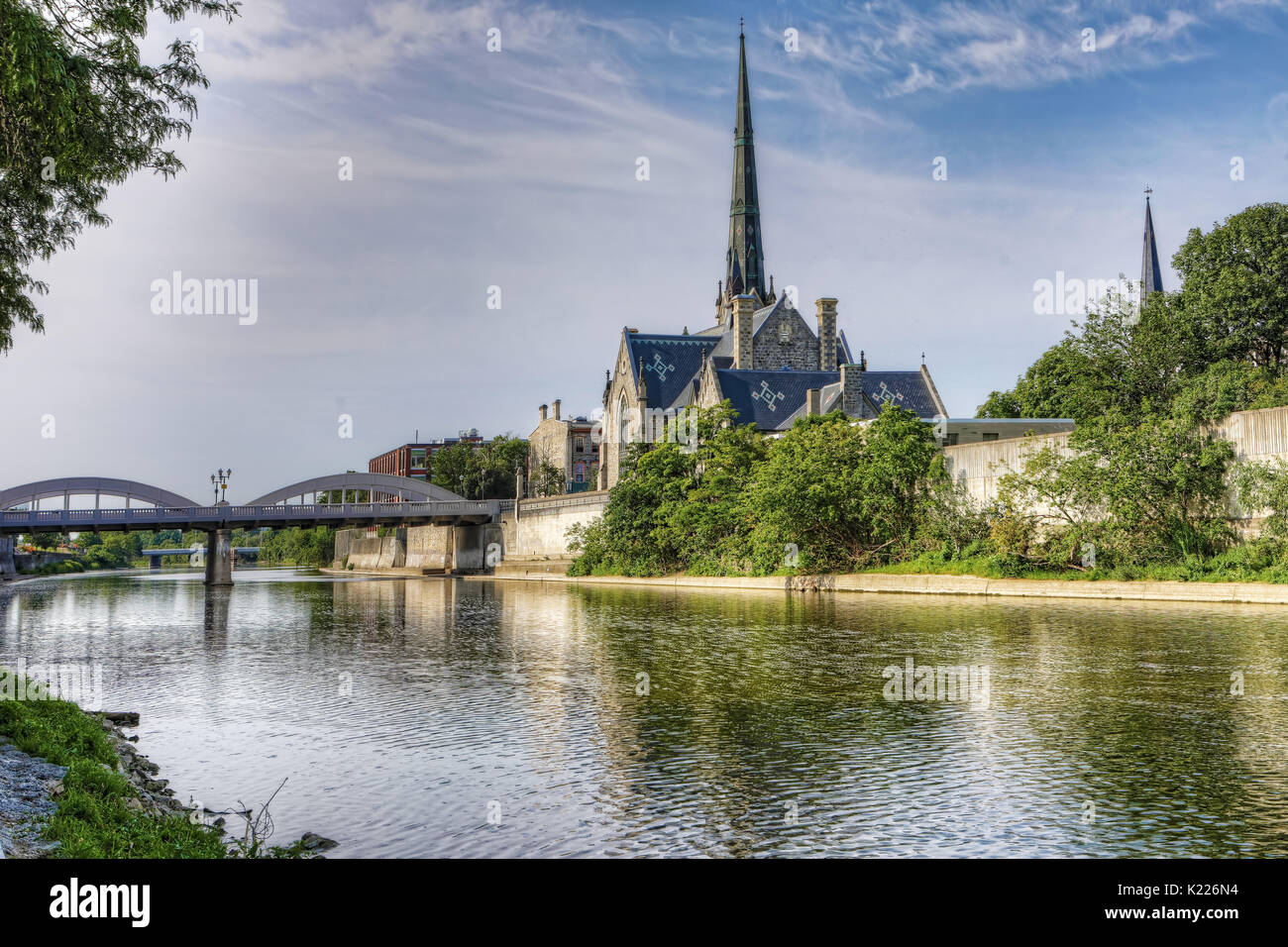 A Sunny morning by the Grand River in Cambridge, Canada Stock Photo - Alamy