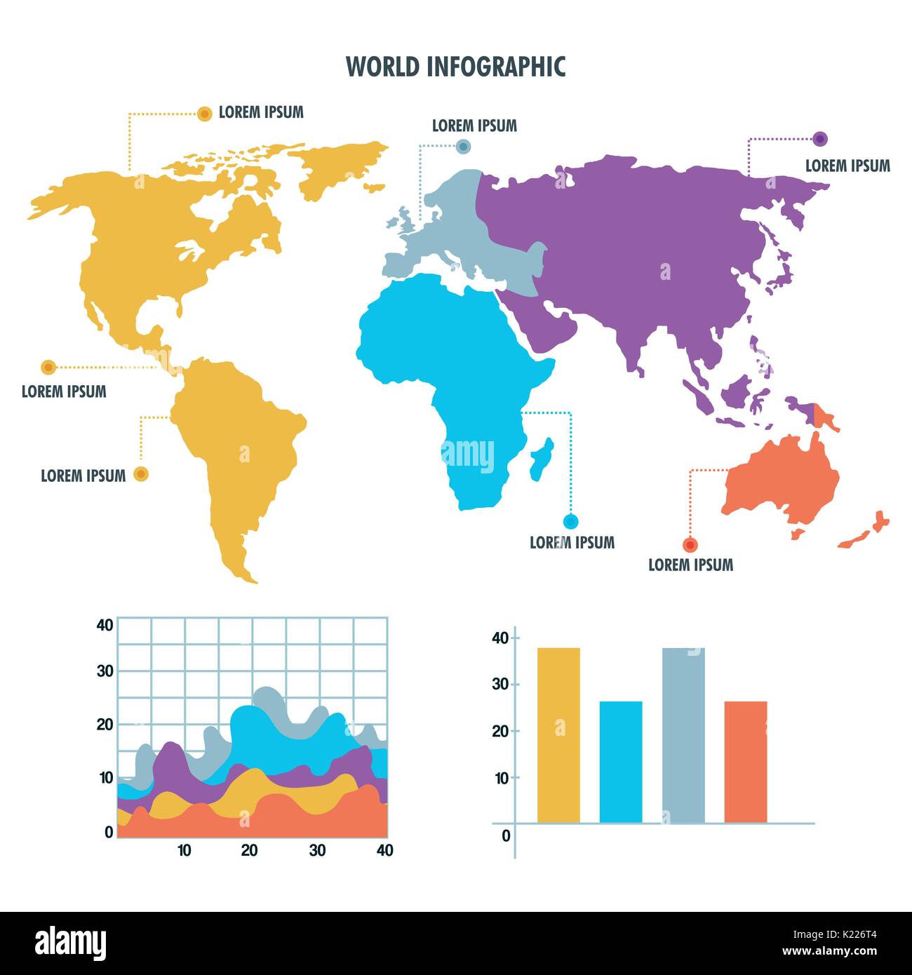 world map infographic information report network Stock Vector Image ...