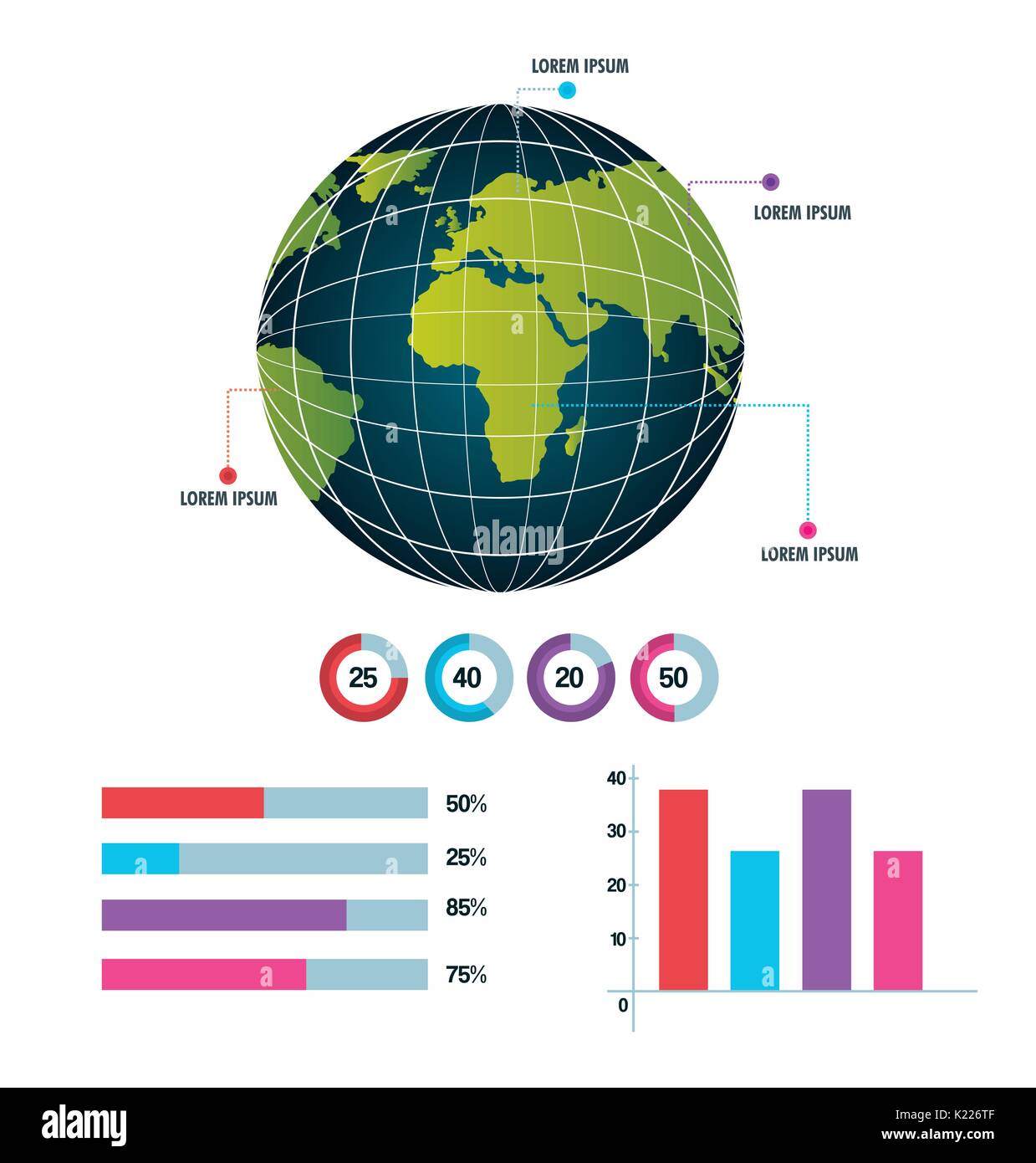 world infographic globe information business report work Stock Vector ...