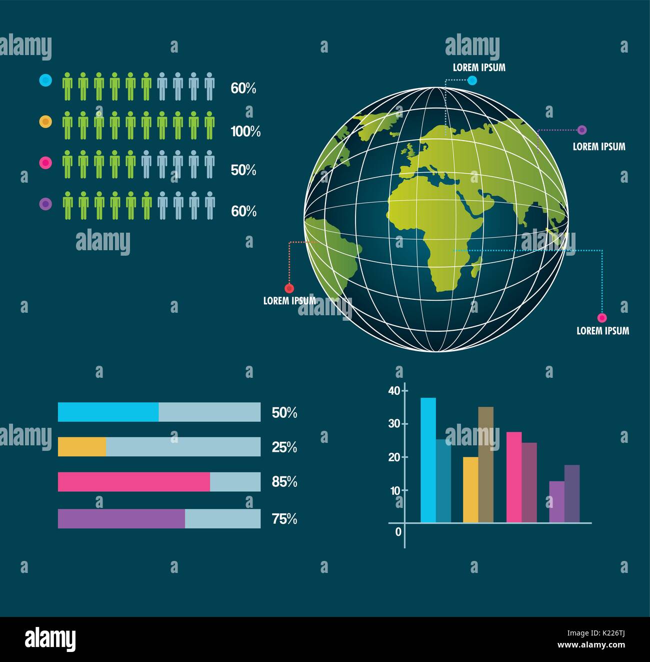 world infographic globe information business report work Stock Vector ...