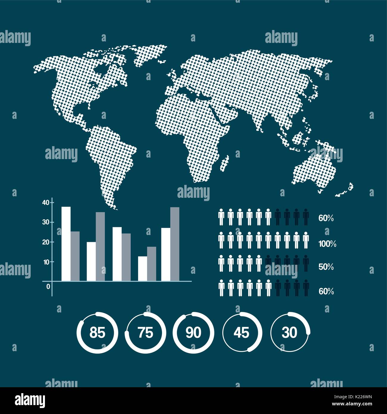 world map infographic information report network Stock Vector Image ...