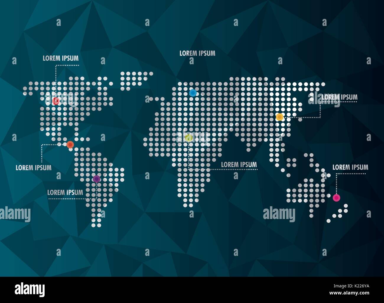 world infographic dotted map information network Stock Vector Image ...