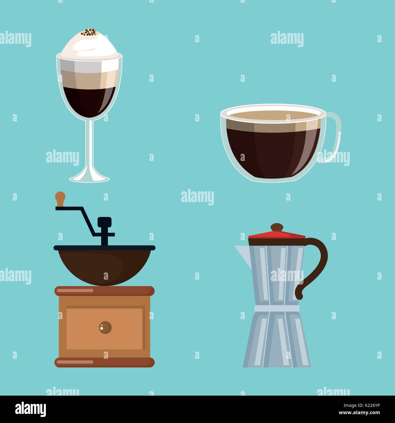 set of coffee elements and accessories concept Stock Vector Image & Art ...