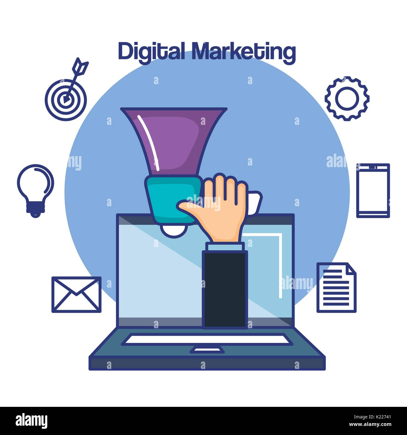 Hand coming out of computer Stock Vector Images - Alamy