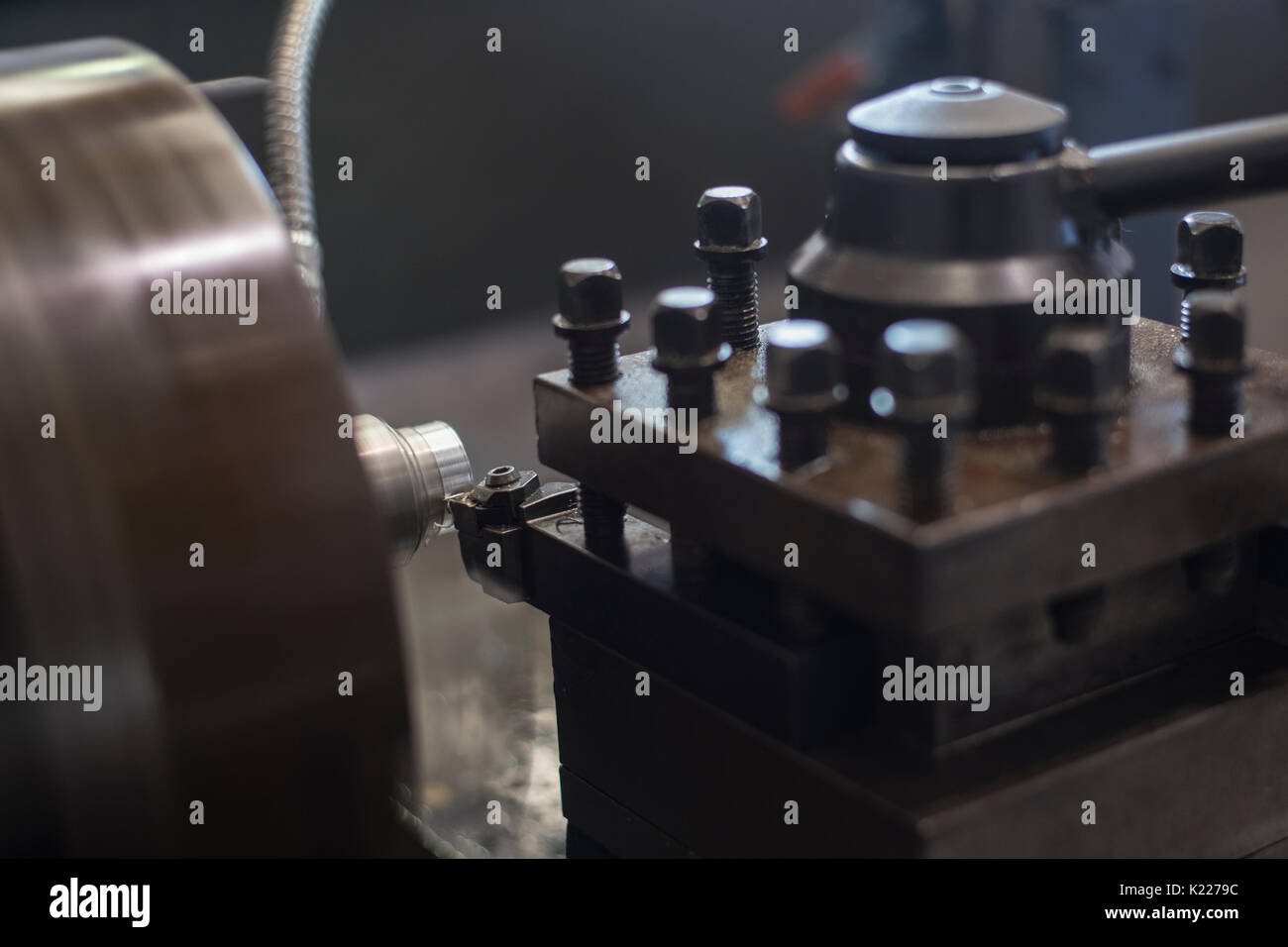 Lathe machine make a metal equipment Stock Photo - Alamy