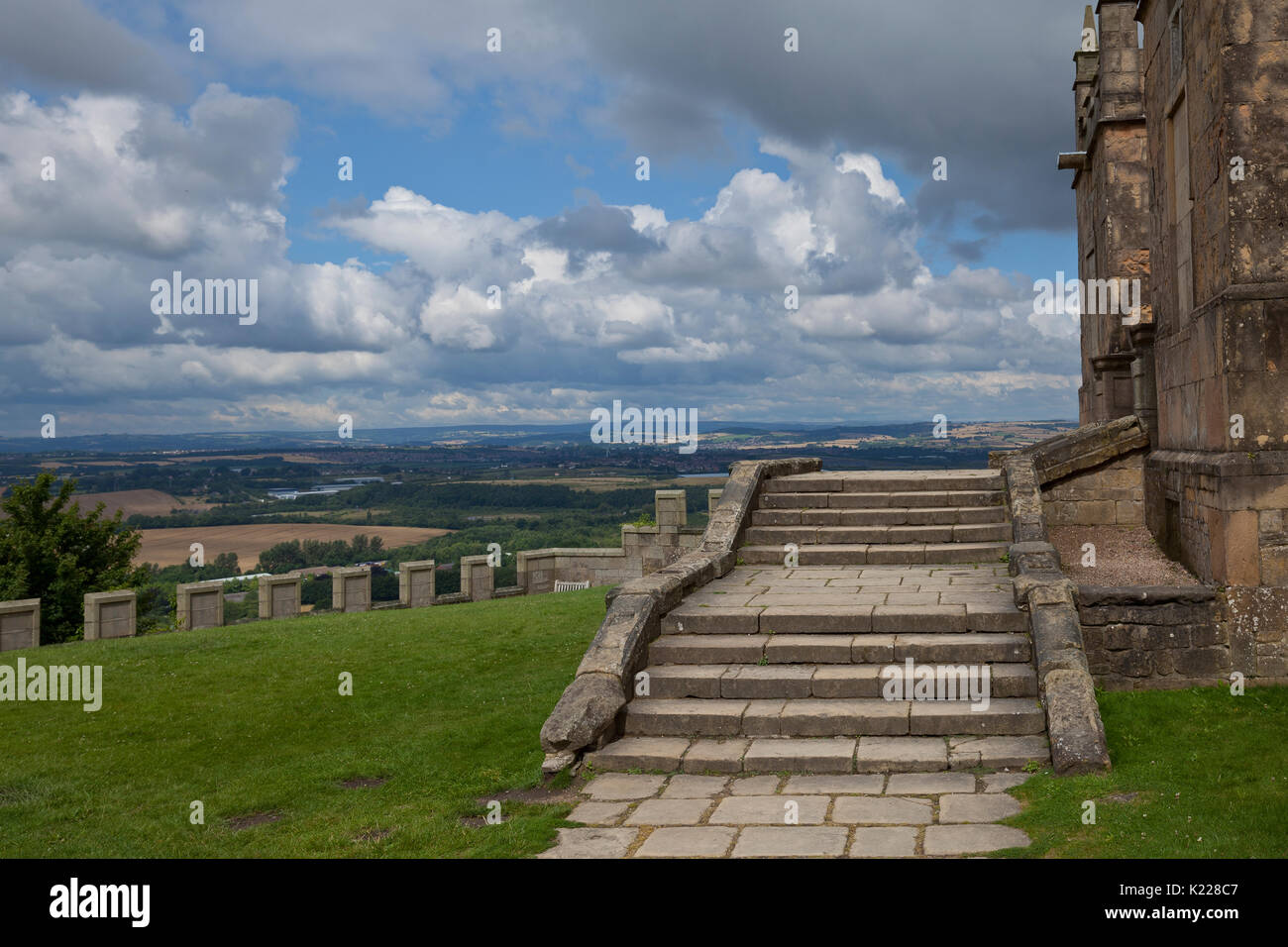 Stone path and steps leading to The Little Castle, Bolsover Castle in ...