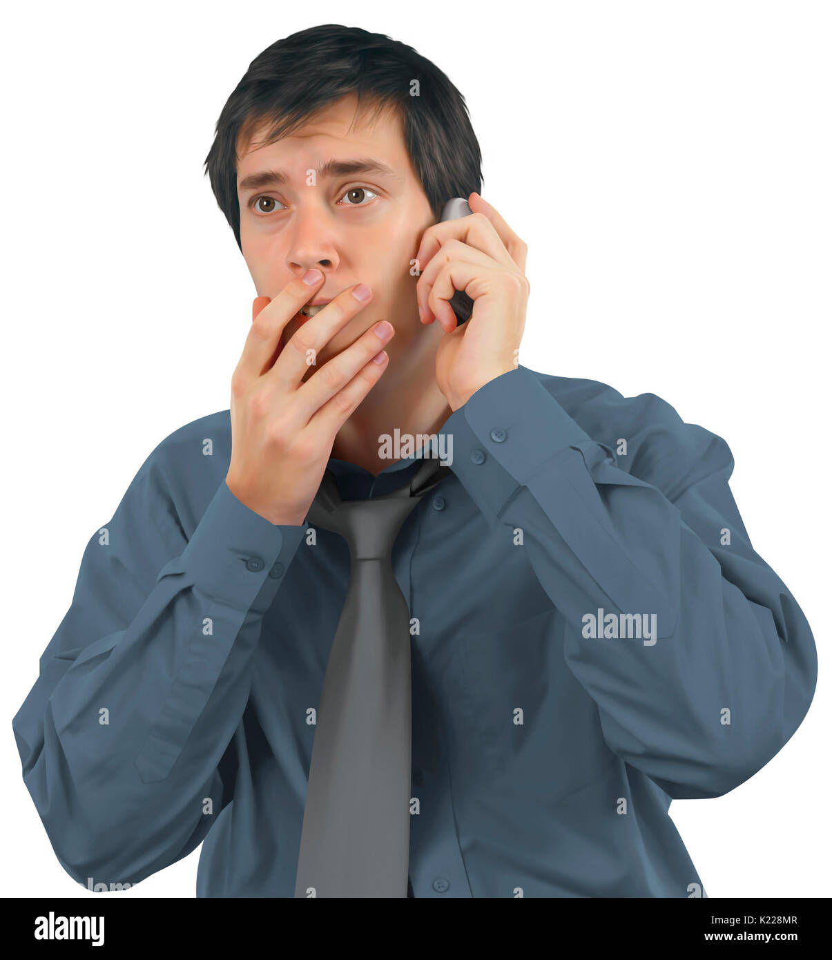 This image shows the facial expression of a stressed man hi-res stock ...