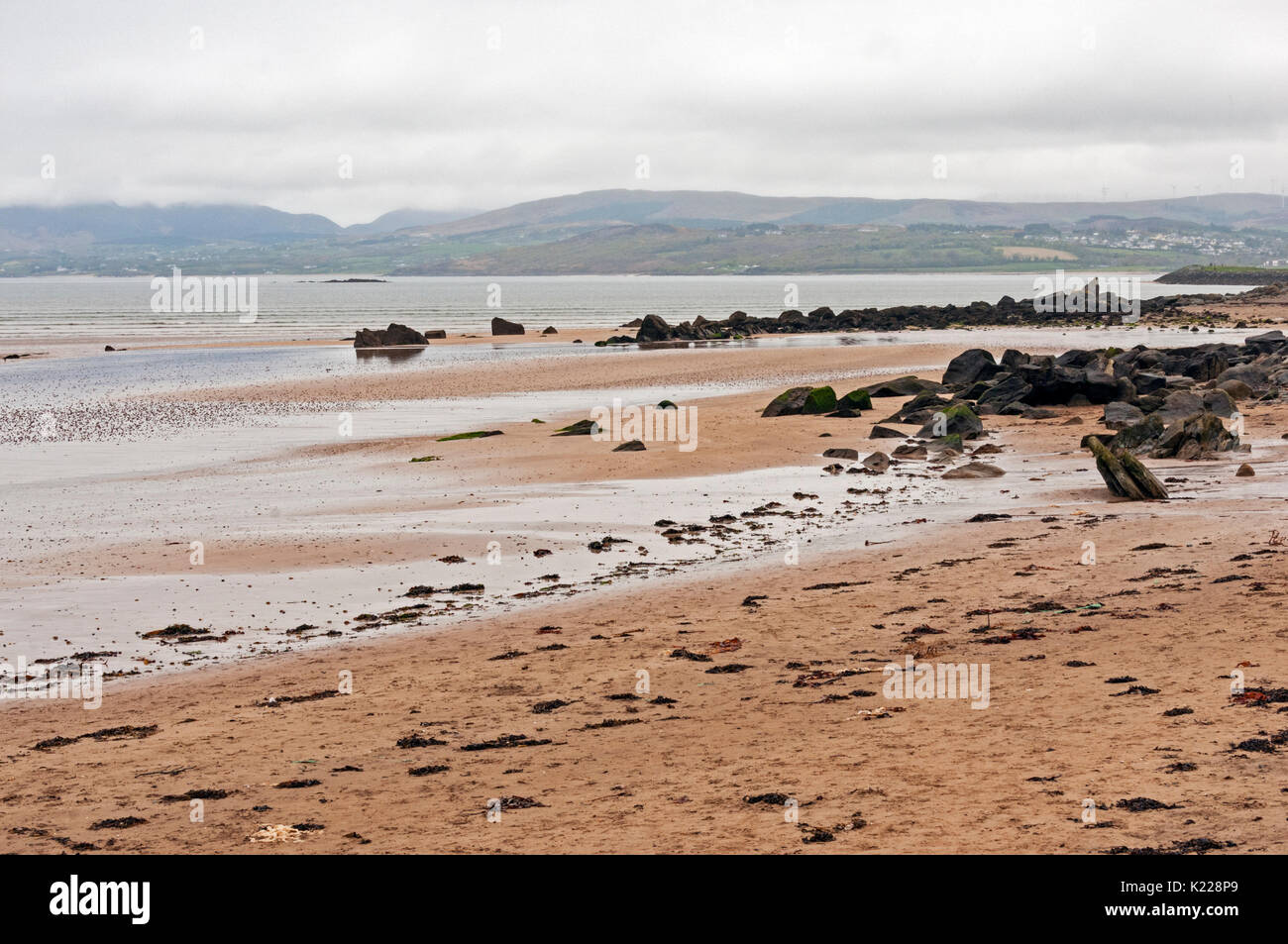 Beach along western side of Inishowen Peninsula near Buncrana, Ireland ...