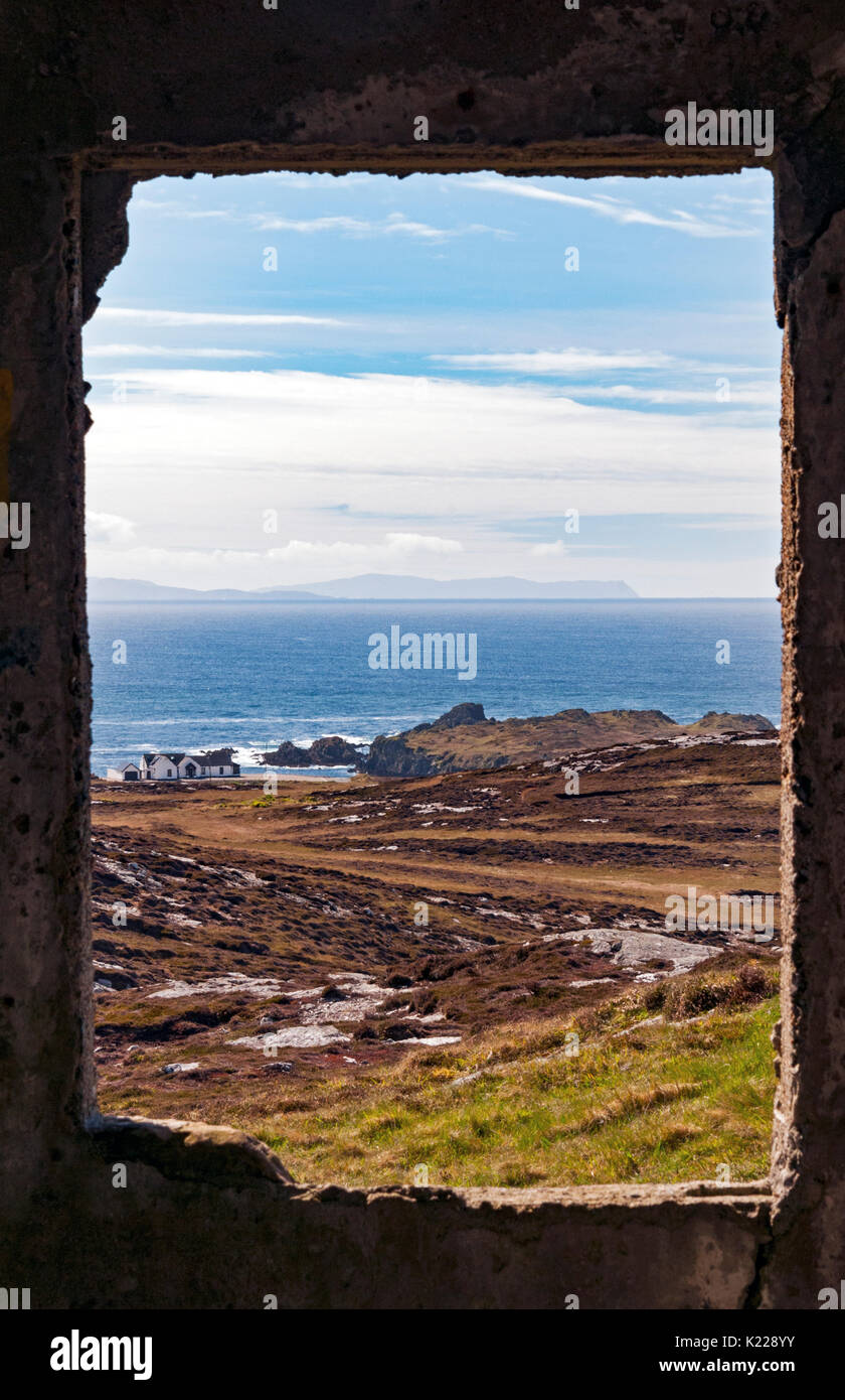 View from tower window, Malin Head, Inishowen Peninsula, Ireland Stock ...