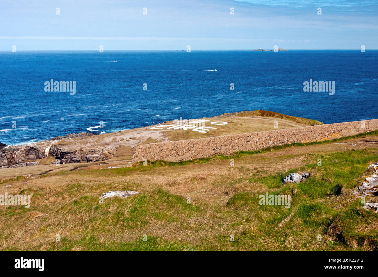 View of ’80 Eire’ on Malin Head, Ireland Stock Photo - Alamy