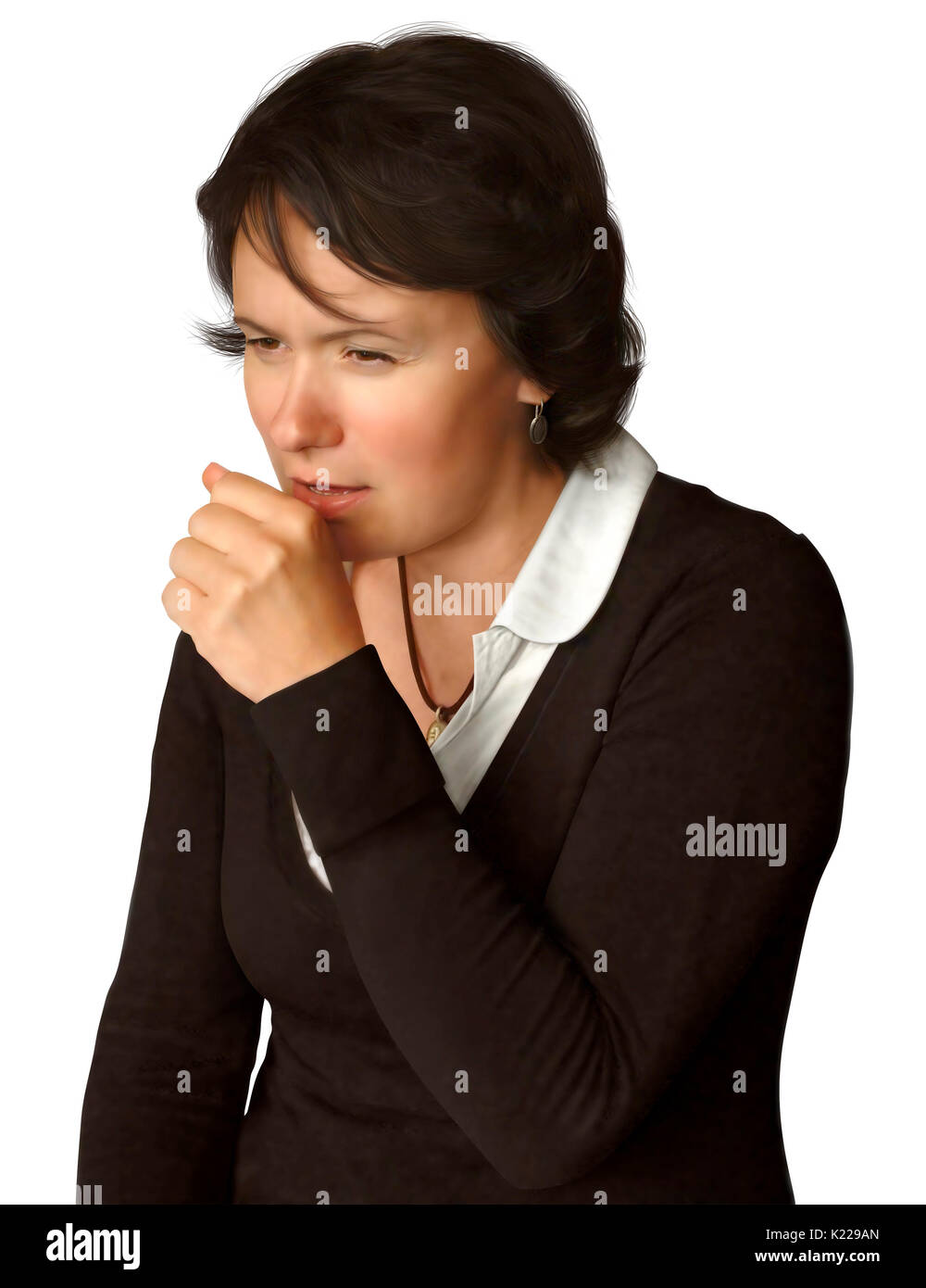 This image shows a woman coughing hi-res stock photography and images ...