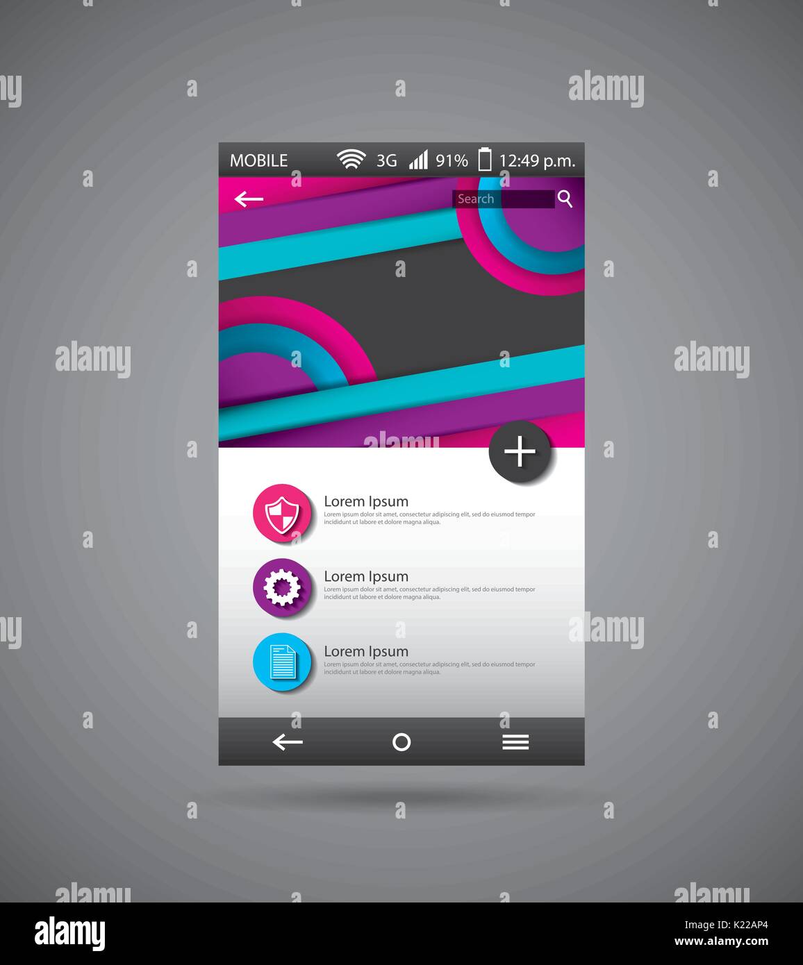 mobile template design Stock Vector Image & Art - Alamy