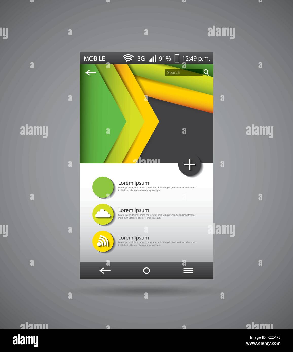 mobile template design Stock Vector Image & Art - Alamy