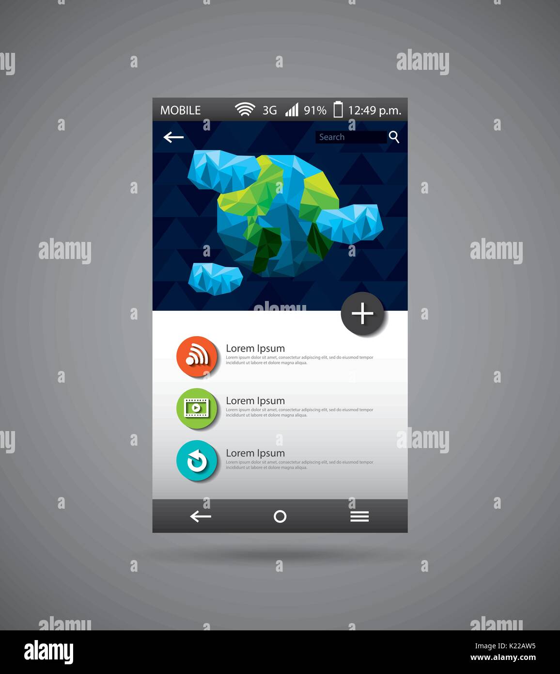 mobile template design Stock Vector Image & Art - Alamy