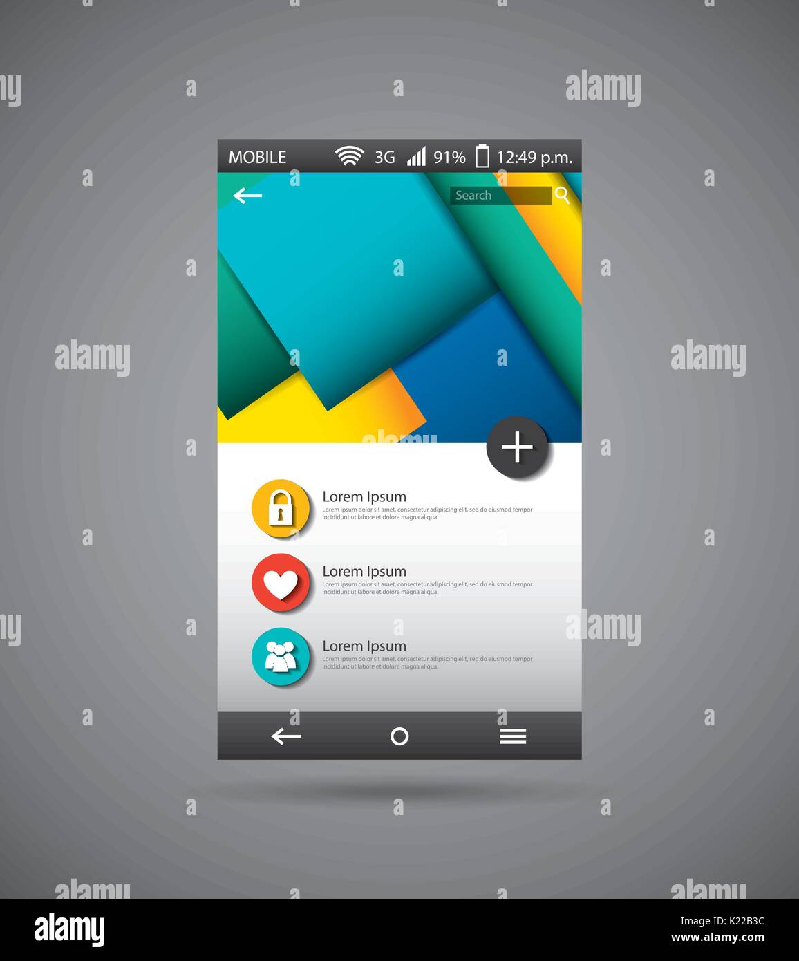 mobile template design Stock Vector Image & Art - Alamy