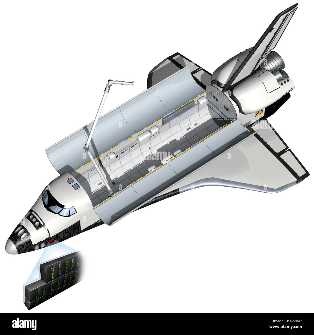 The only part of the shuttle to fly in orbit; can transport 13 tons of ...