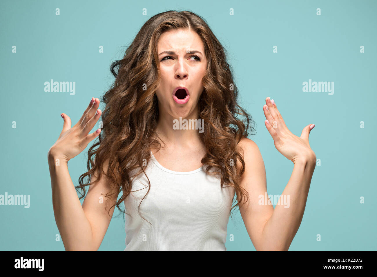 The portrait of disgusted woman Stock Photo - Alamy