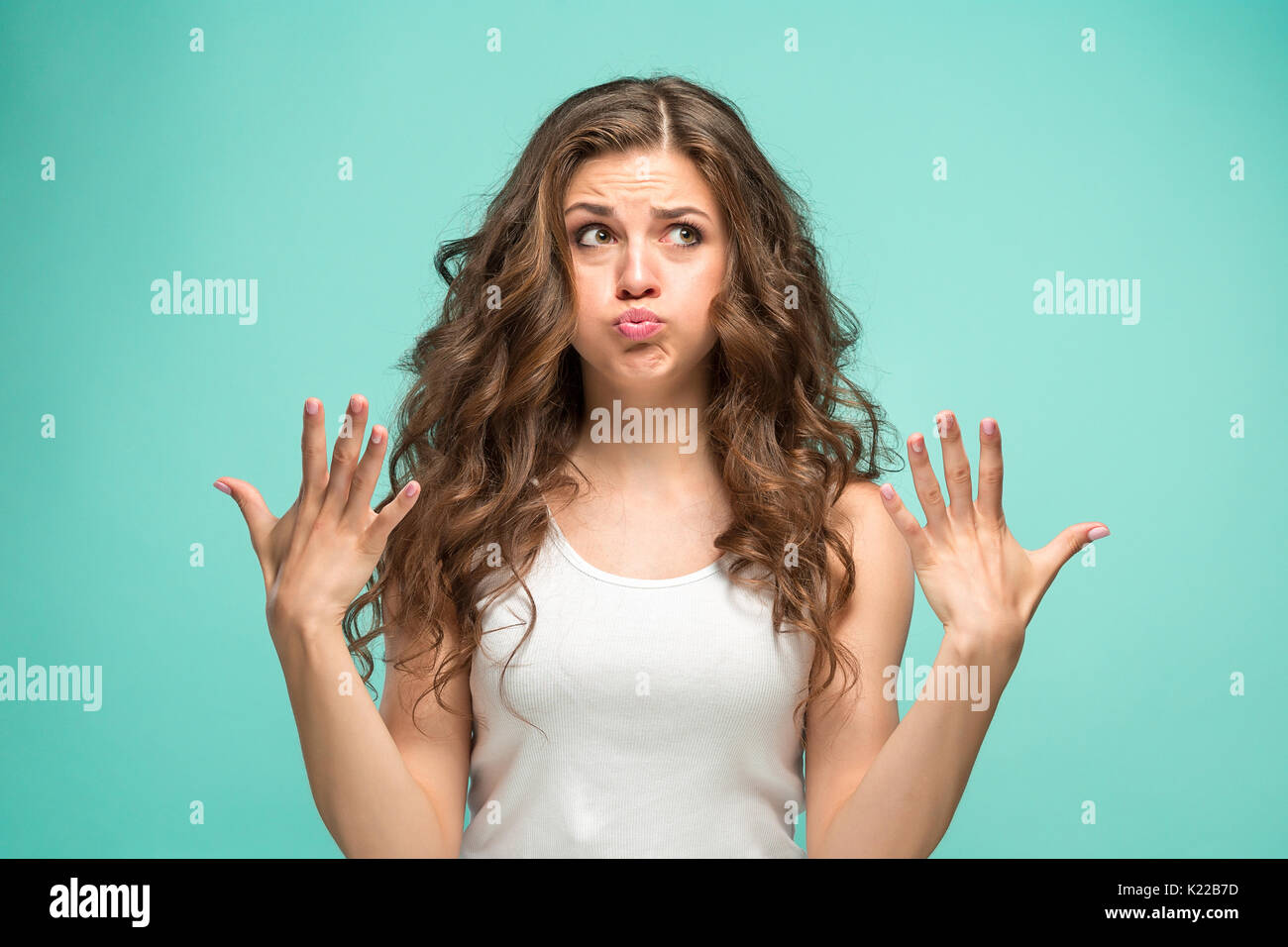 The portrait of disgusted woman Stock Photo - Alamy