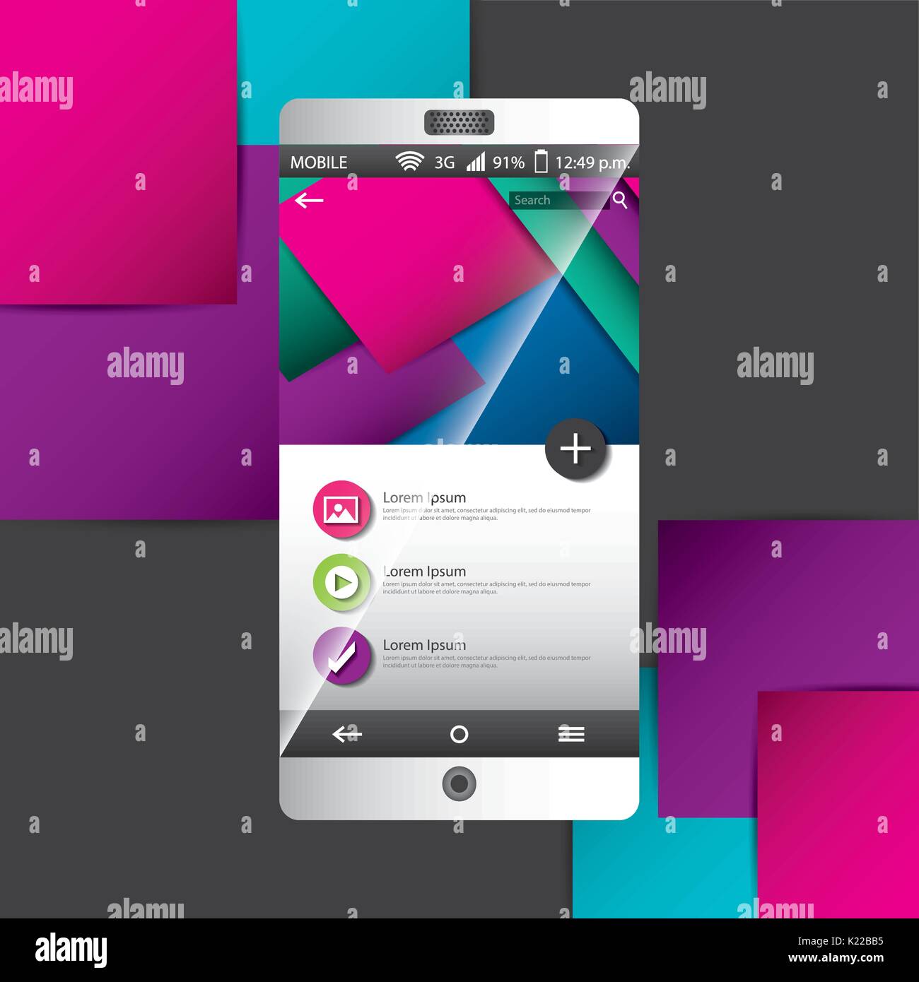 mobile template design Stock Vector Image & Art - Alamy