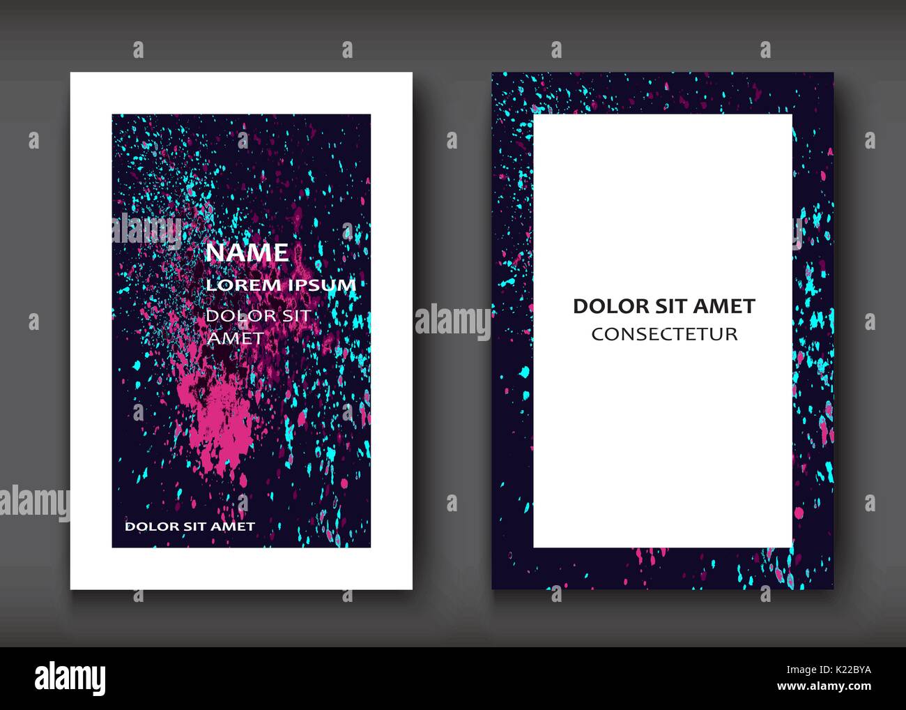 Neon Watercolor explosion shape artistic covers design set. Decorative ...