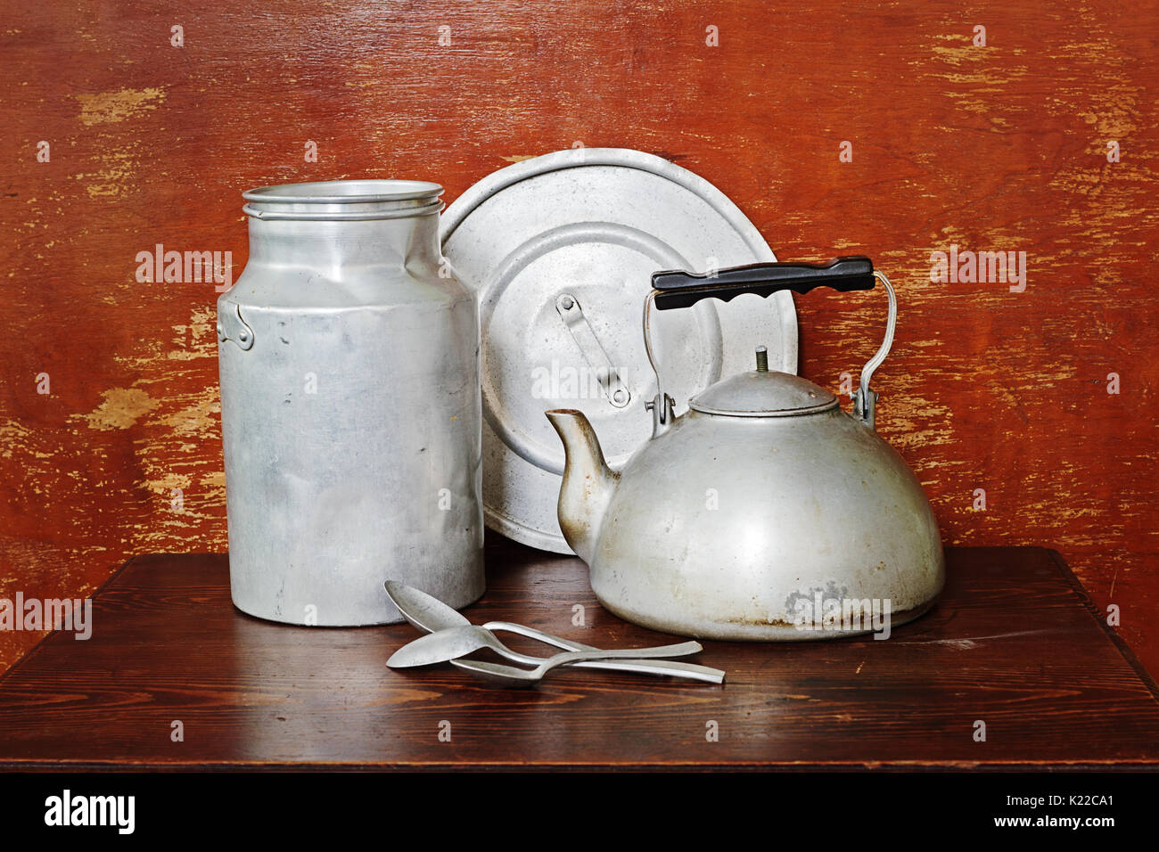 Vintage cooking battery Stock Photo - Alamy