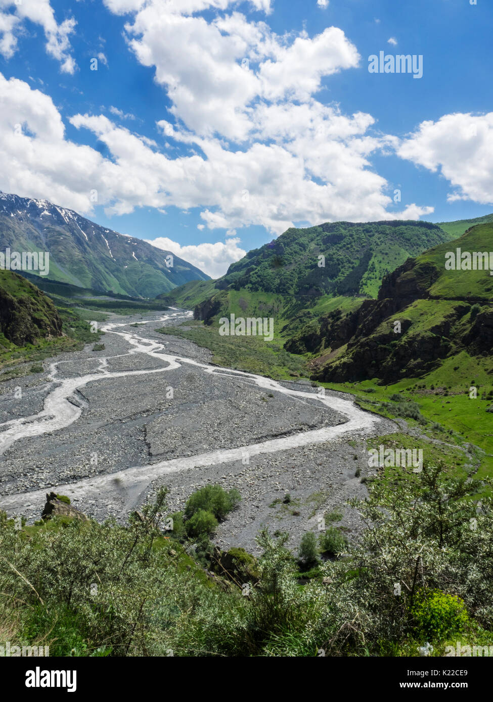 View of the the Daryal Gorge, Kazbegi District, Mtskheta-Mtianeti ...