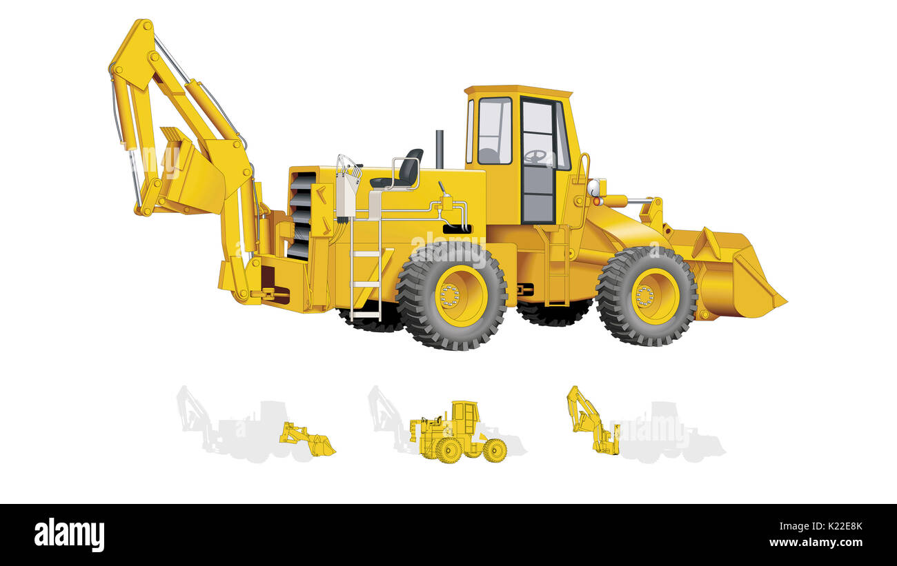 Wheel loader general view Cut Out Stock Images & Pictures - Alamy