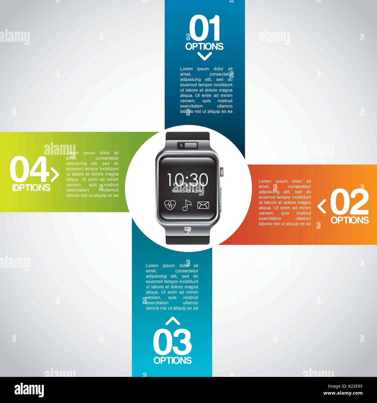 Wearable technology smart watch infographic hi-res stock photography ...