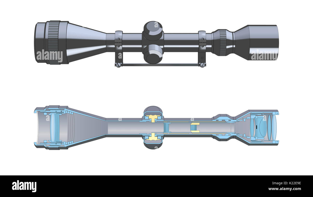 Optical instrument mounted on a rifle or a measuring device to increase ...