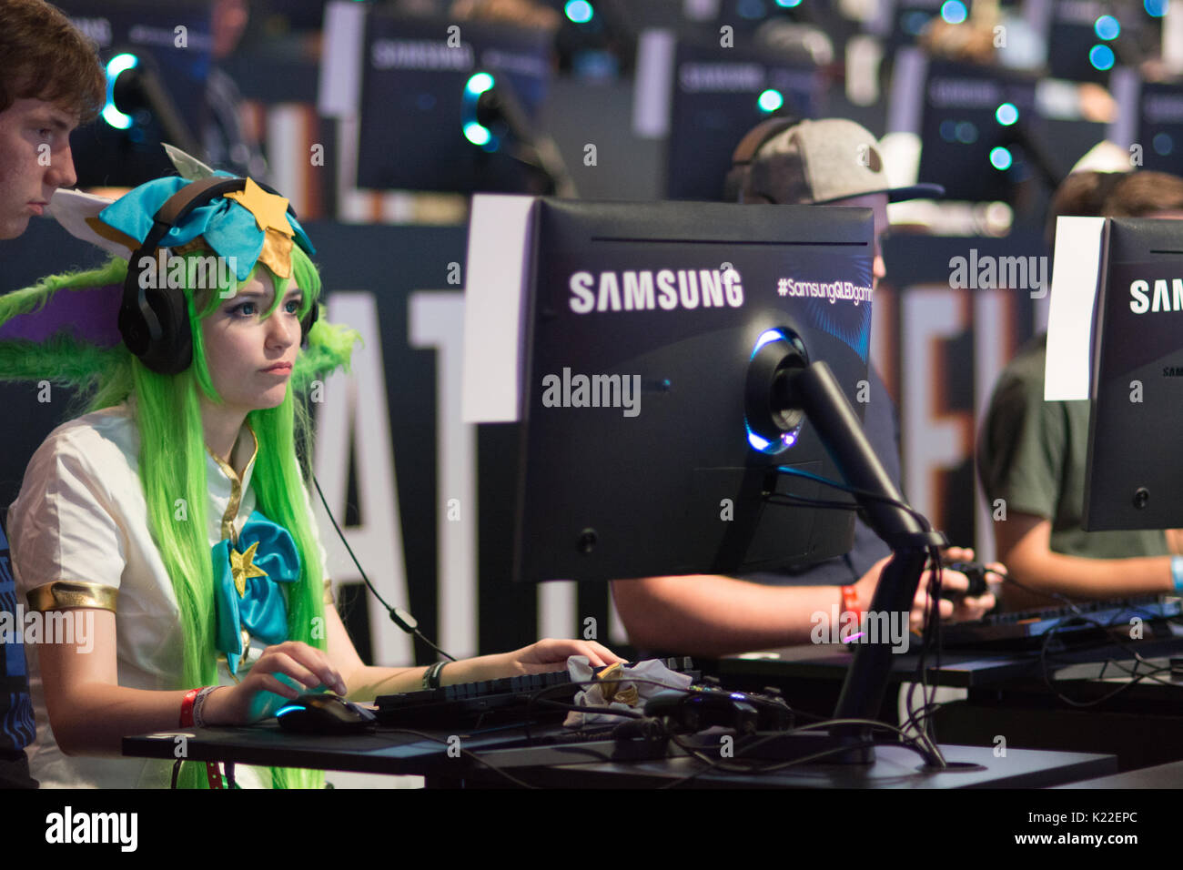 Cologne, Germany - August 24, 2017 - Young people at worlds biggest ...