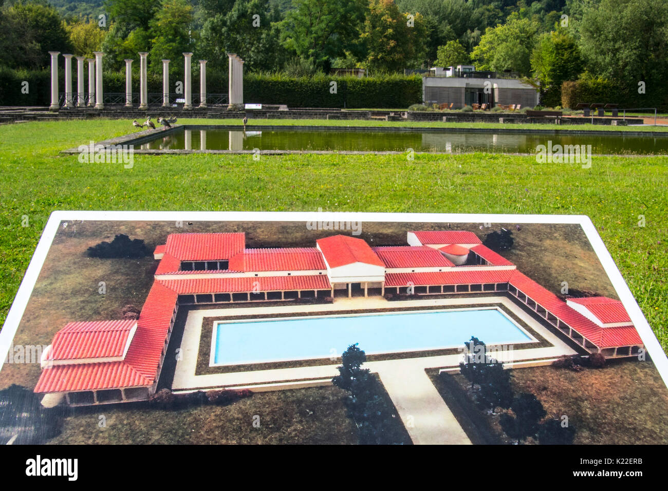 Archeological site showing remains of Roman villa / Gallo-Roman manor ...